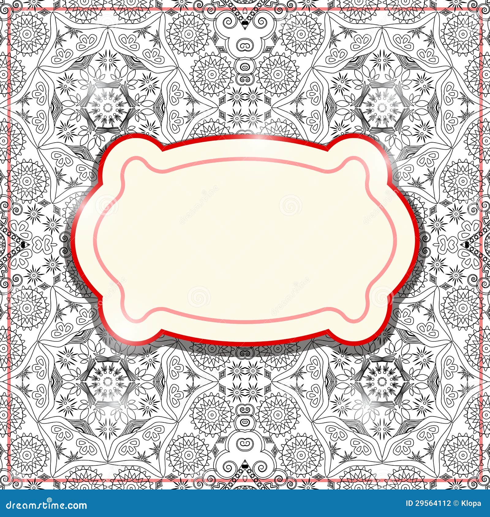 Invitation Card with Circle Ornament Stock Illustration - Illustration ...