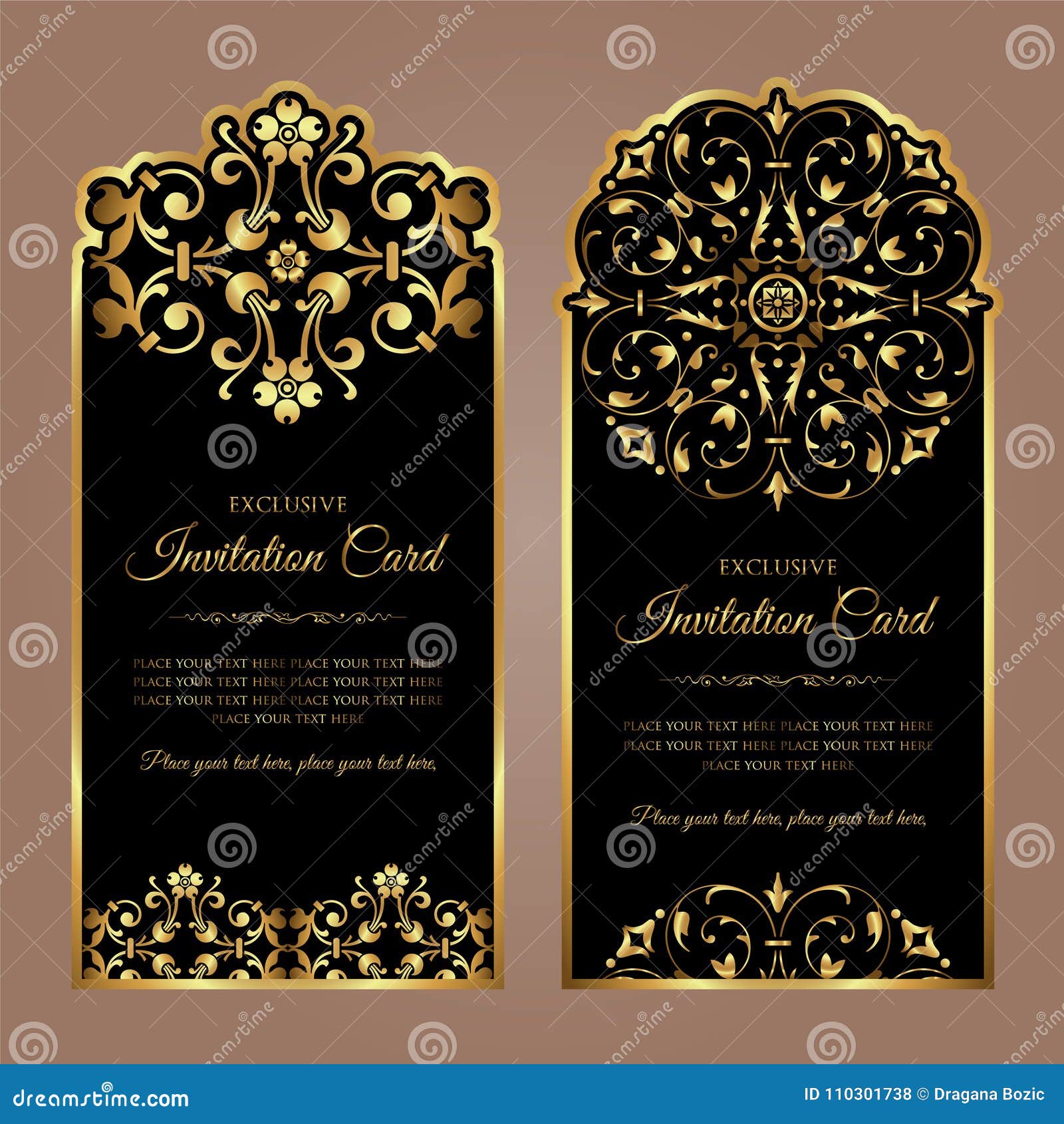 Invitation Card Design - Luxury Vintage Style Stock Vector ...