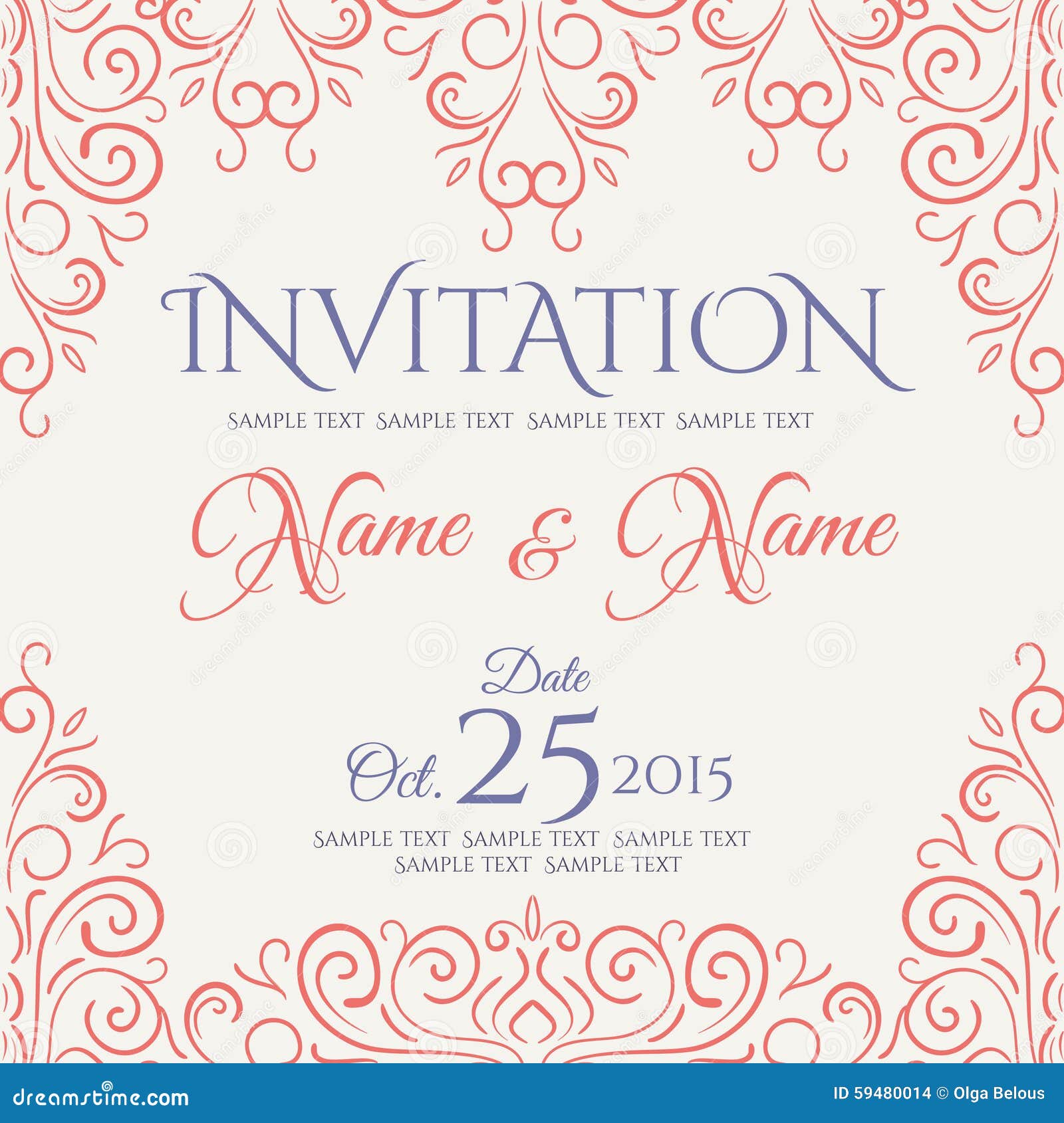 Invitation Card Design. Vector Illustration Stock Vector - Illustration ...