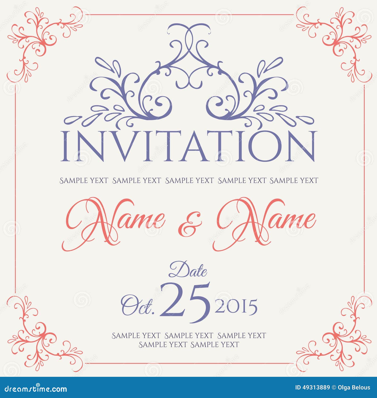 Invitation Card Design. Vector Illustration Stock Vector - Illustration ...
