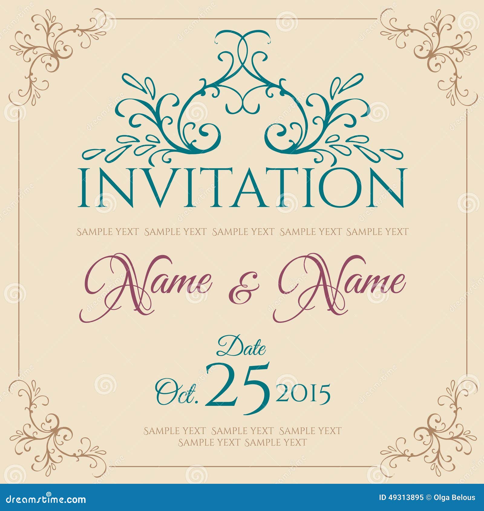 Invitation Card Design. Vector Illustration Stock Vector - Illustration ...