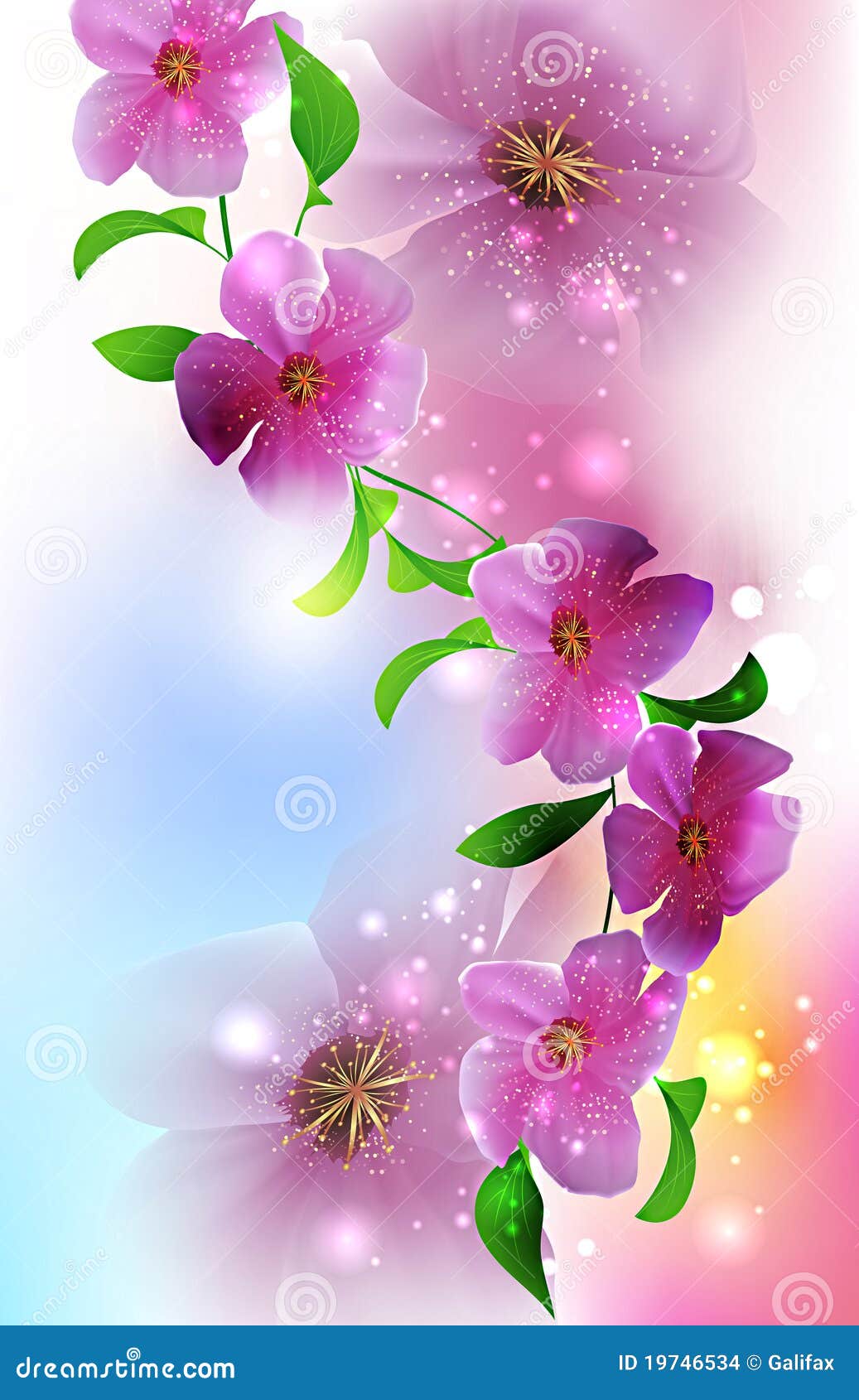 Invitation Card with Flower Stock Illustration - Illustration of gift ...