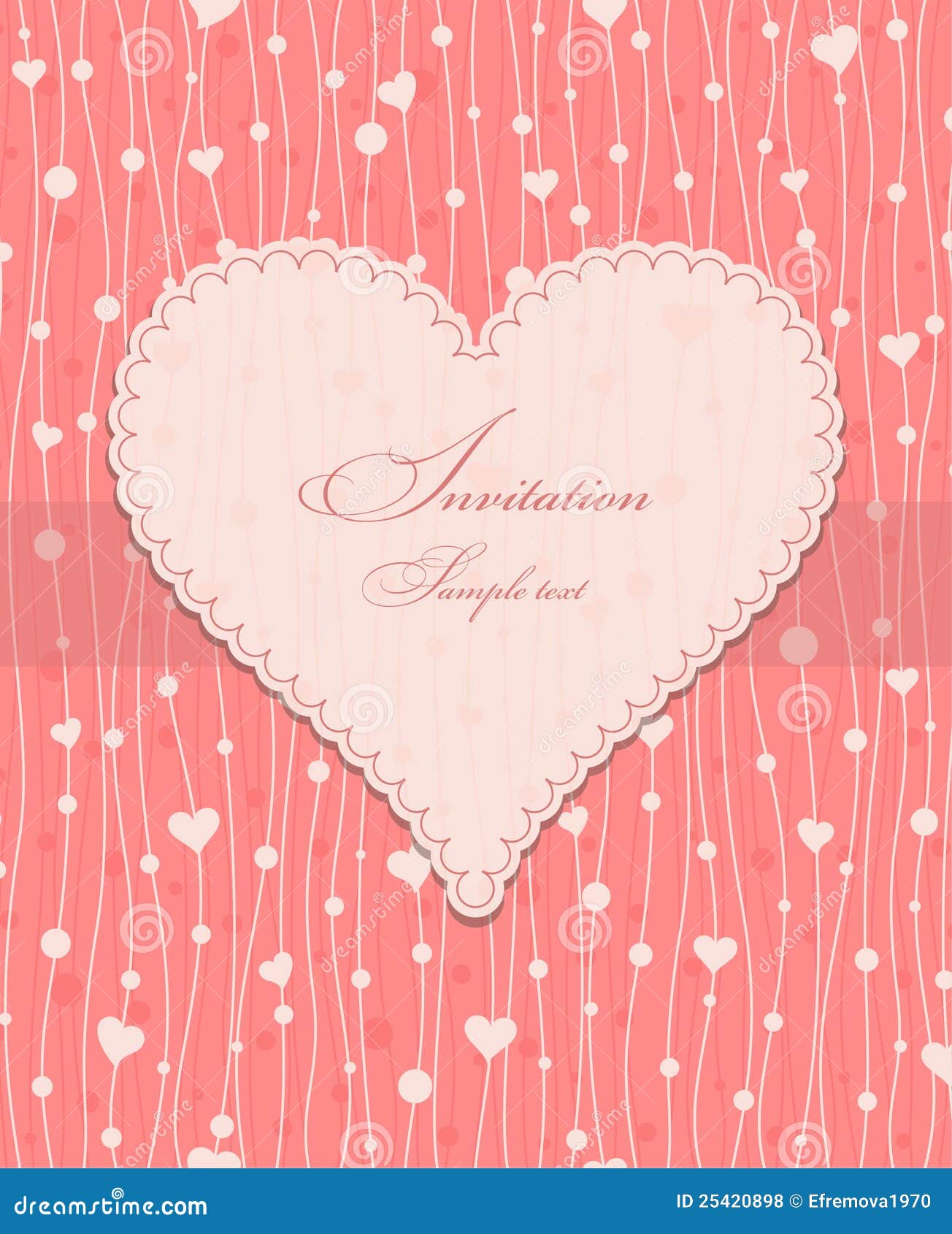 Invitation Card with a Heart Stock Vector - Illustration of design ...