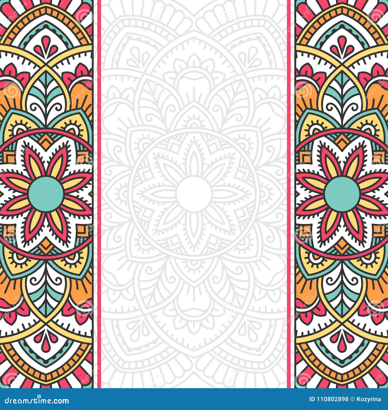 Invitation Card with Mandala. Stock Vector - Illustration of cover ...