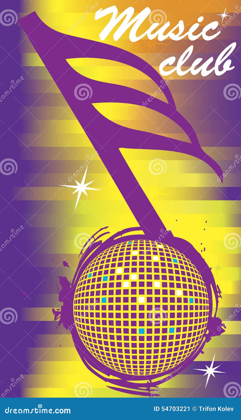 Invitation Card for Music Club Stock Vector - Illustration of hall ...