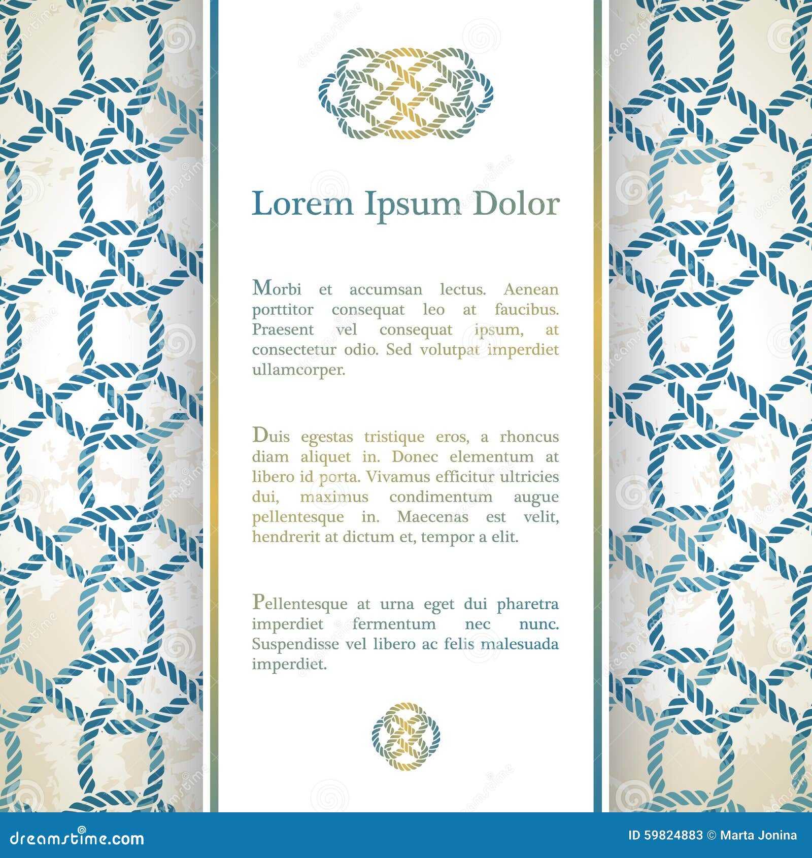 Invitation Card with Nautical Rope Decor Stock Vector - Illustration of ...