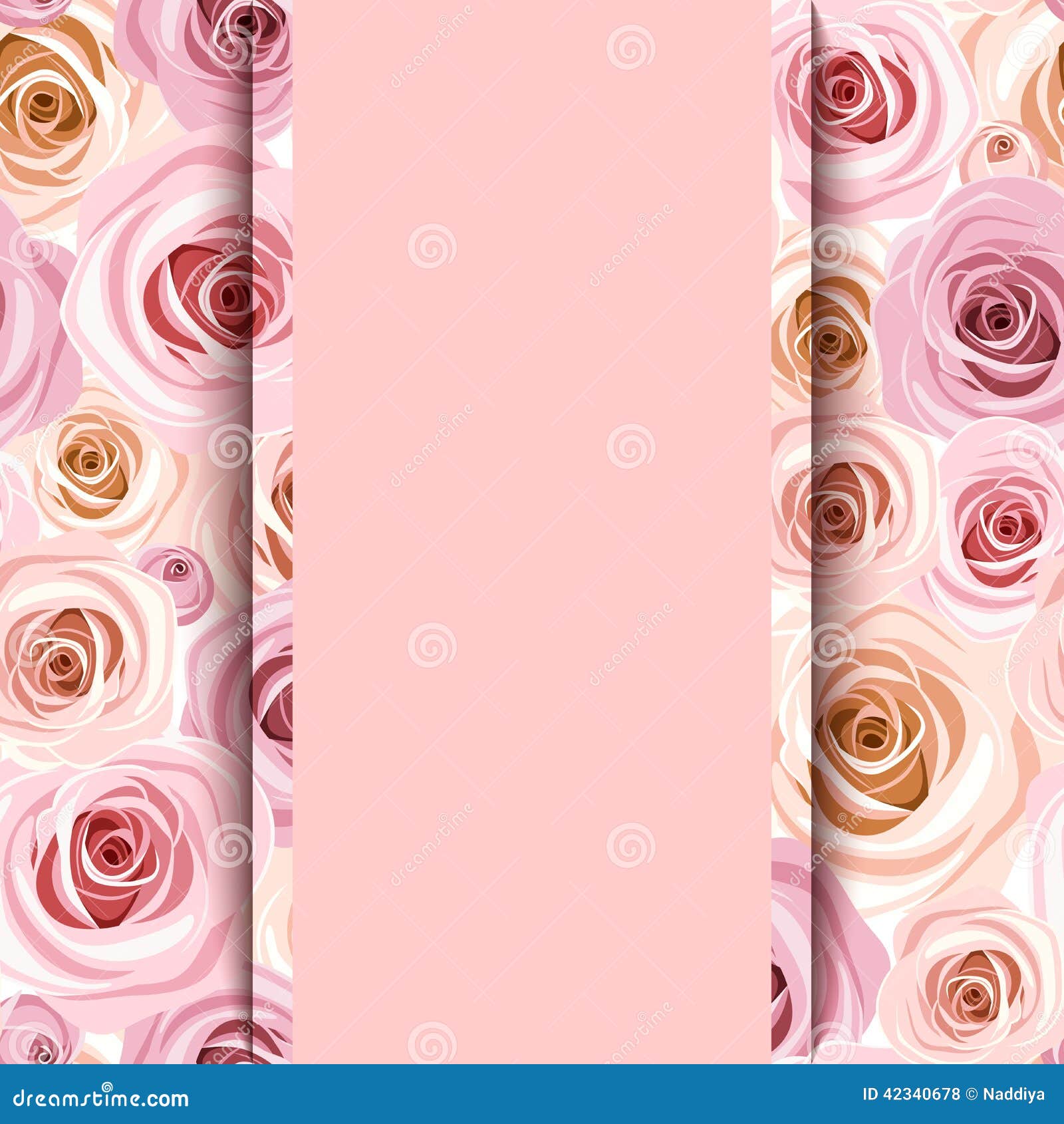 Invitation Card with Pink Roses. Vector Eps-10. Stock Vector ...