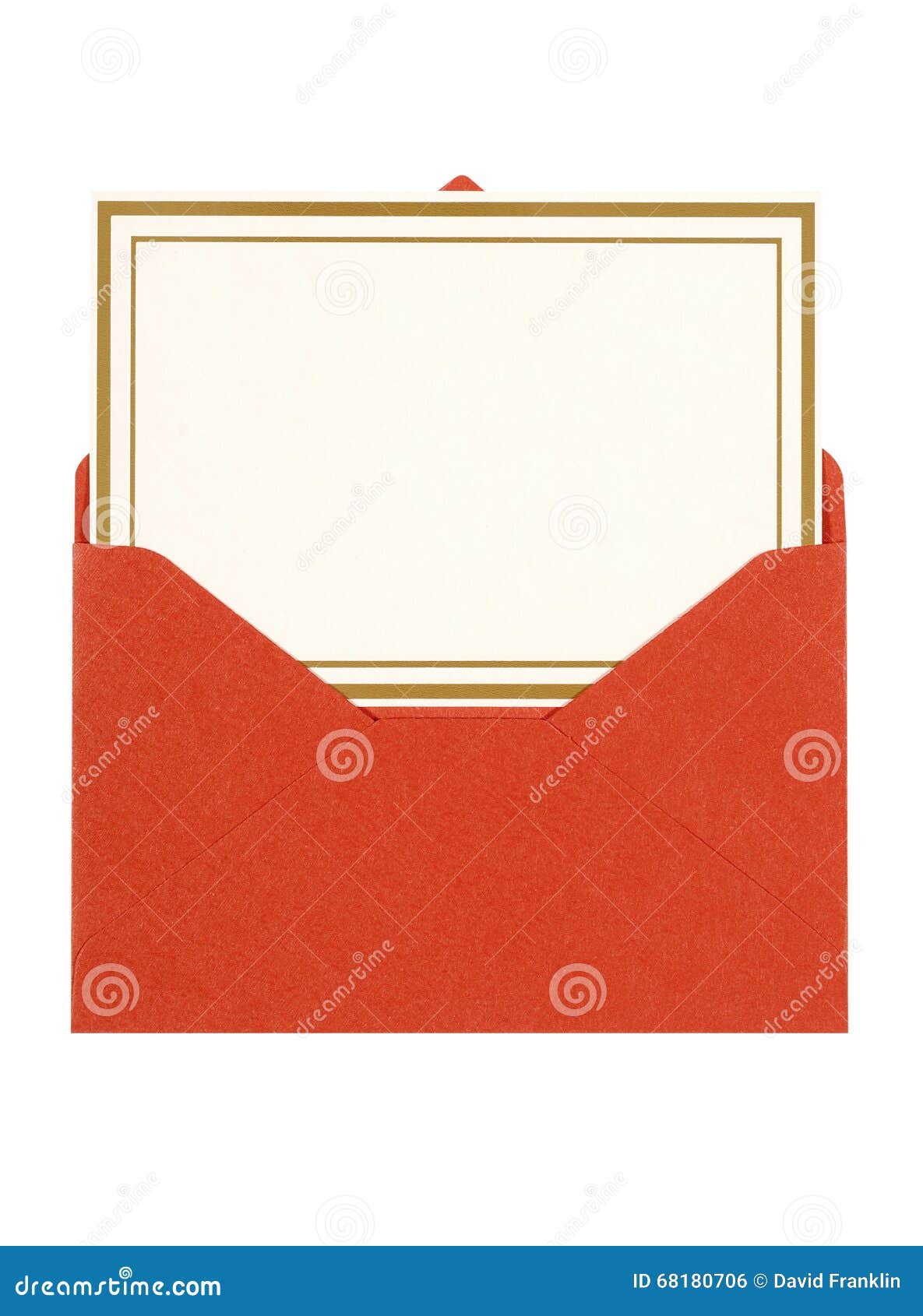 Invitation Card with Red Envelope Isolated on White Background Stock ...