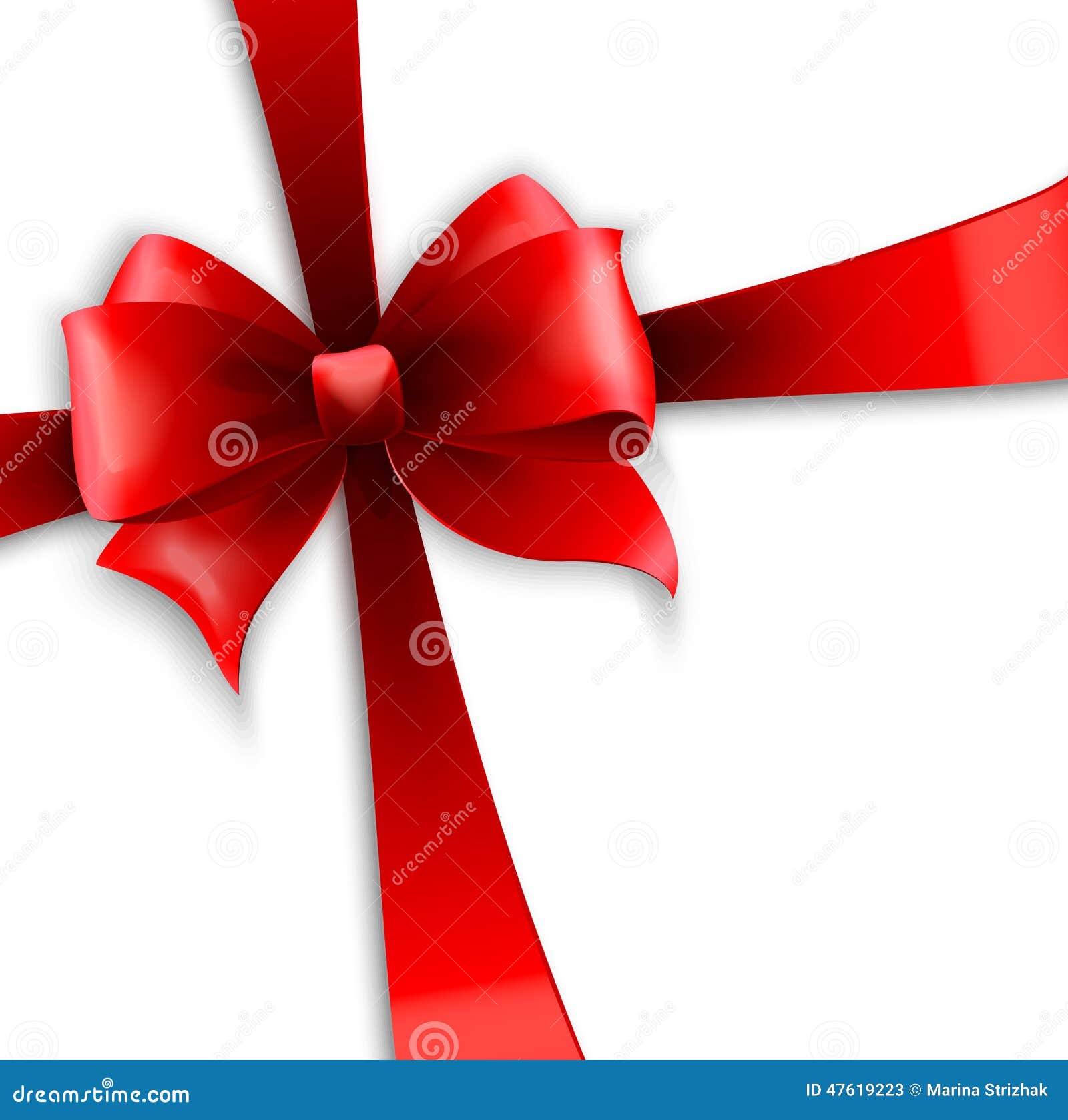Invitation Card with Red Holiday Ribbon and Bow Stock Vector ...