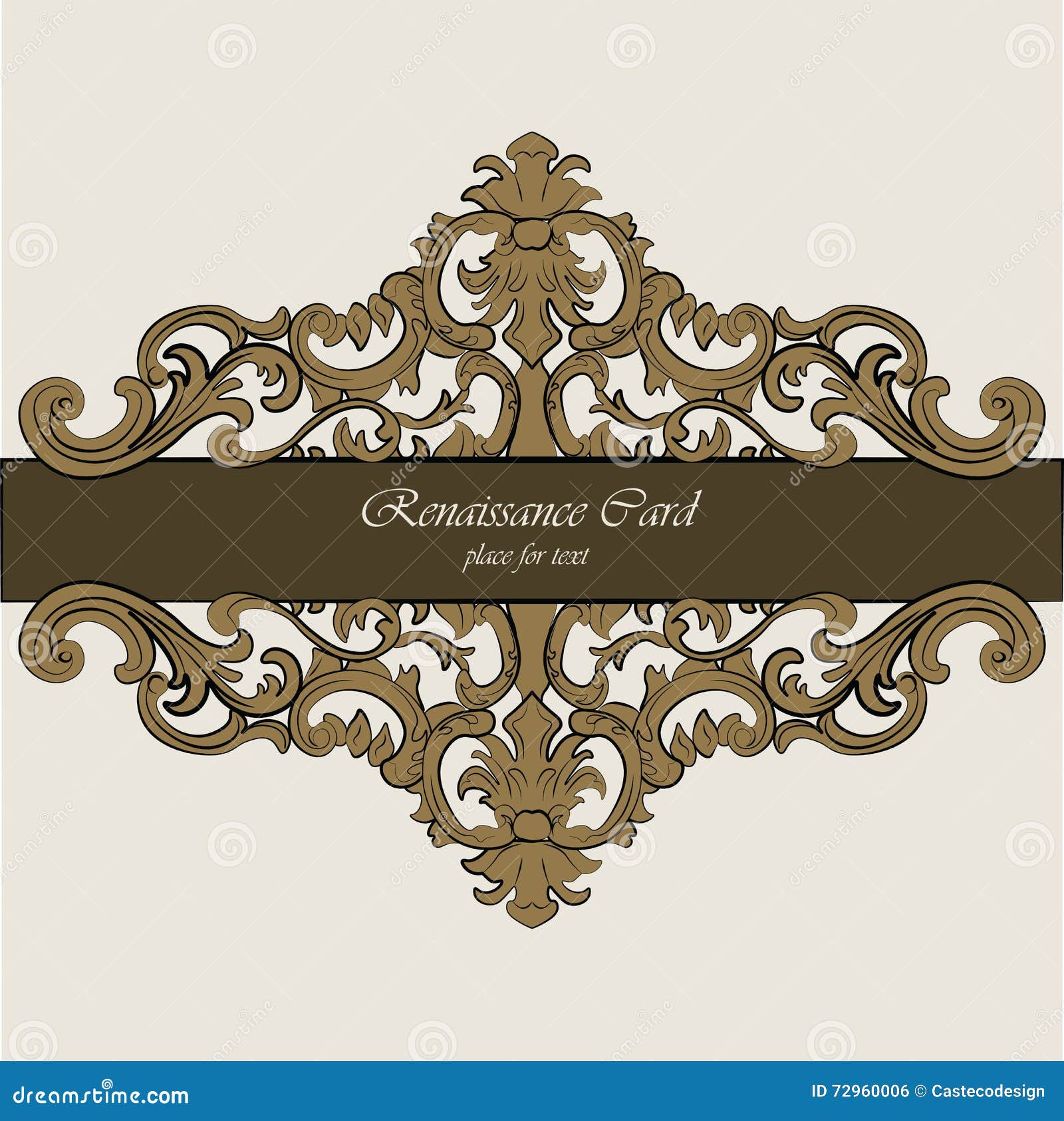 Invitation Card with Renaissance Royal Classic Ornaments Stock Vector ...