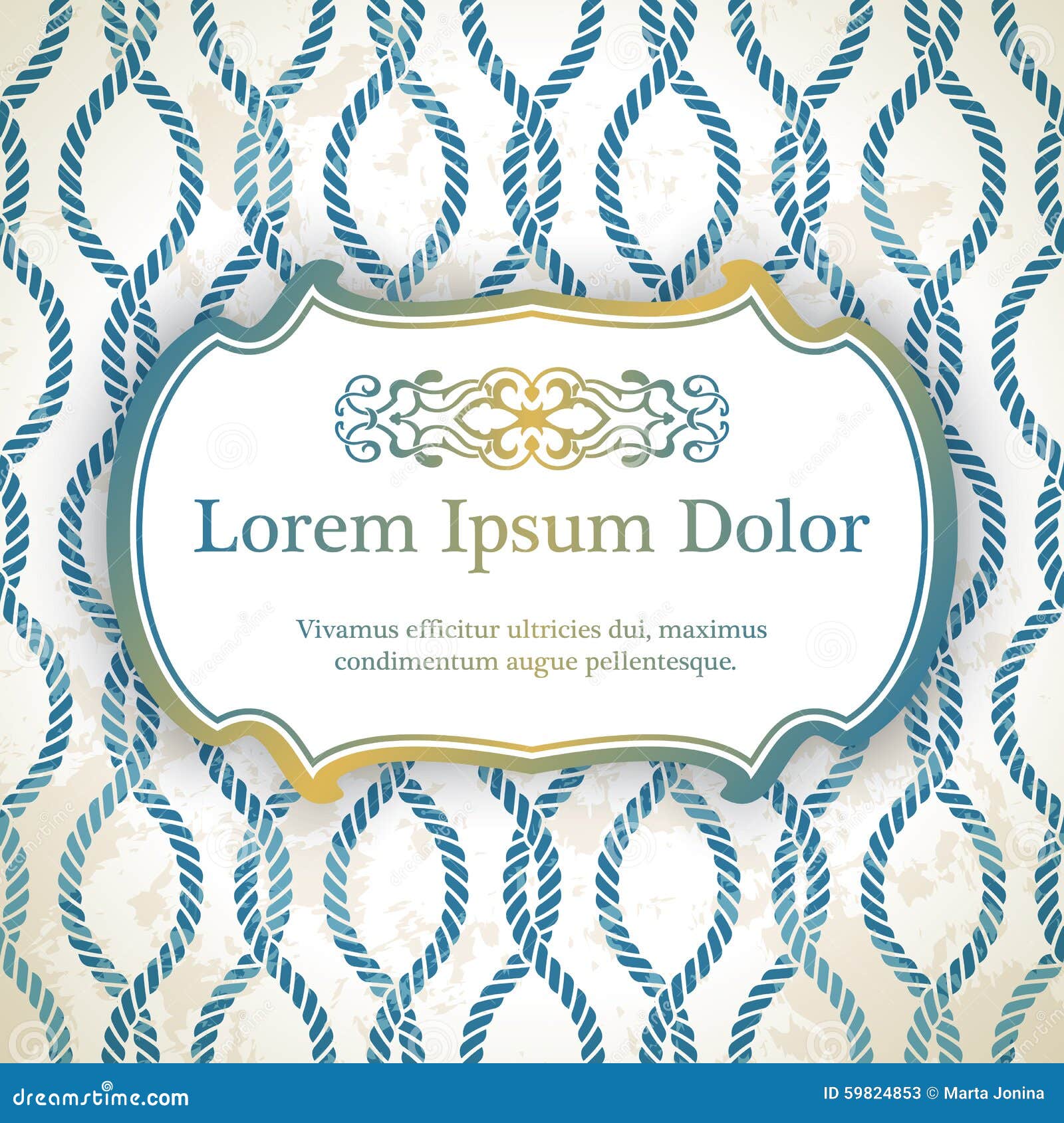 Invitation Card with Rope Decor Stock Illustration - Illustration of ...