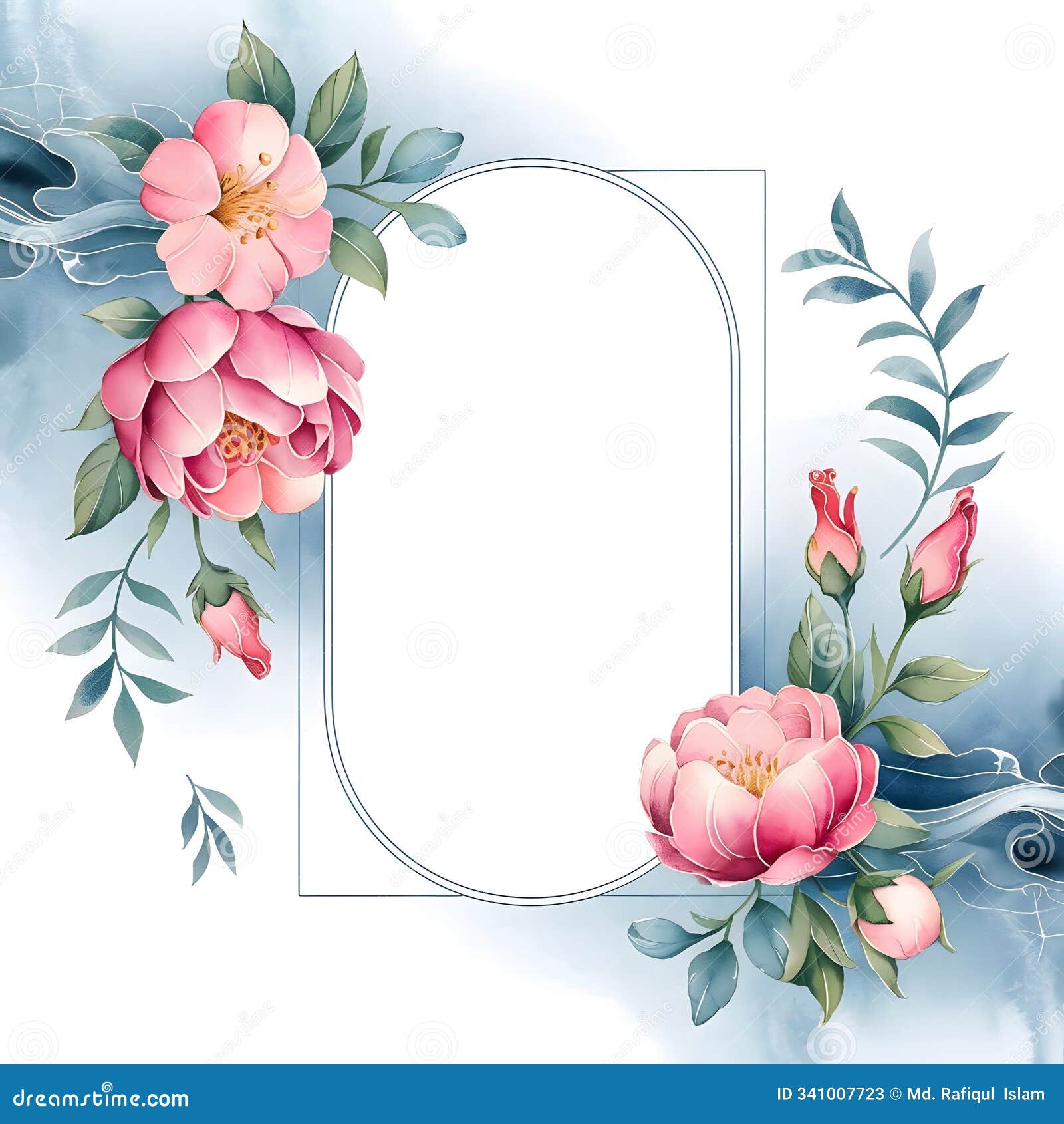 Invitation Card with Flowers Design Floral Background Frame Stock Image ...