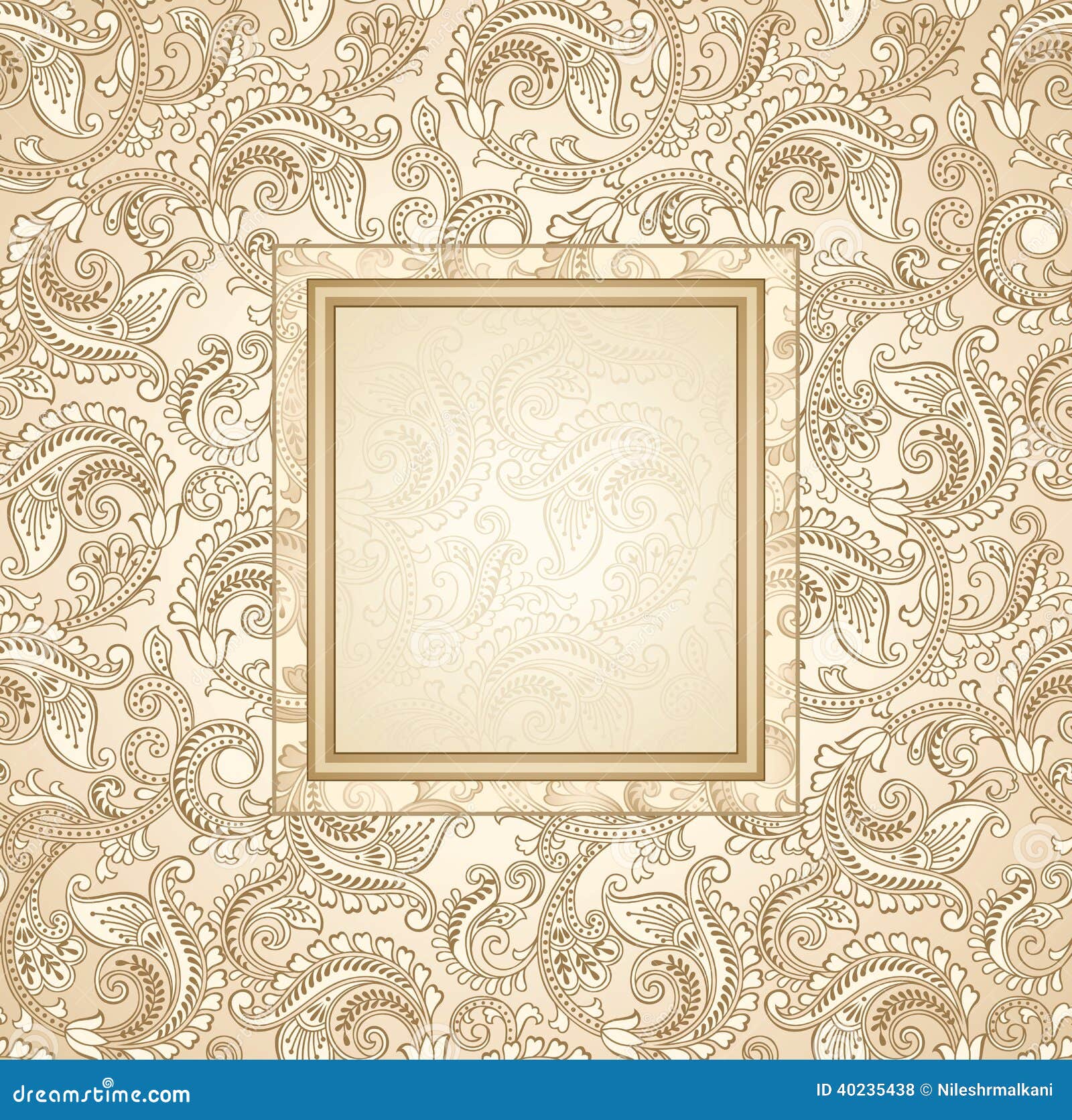 Invitation Card with Seamless Background Included Stock Vector ...