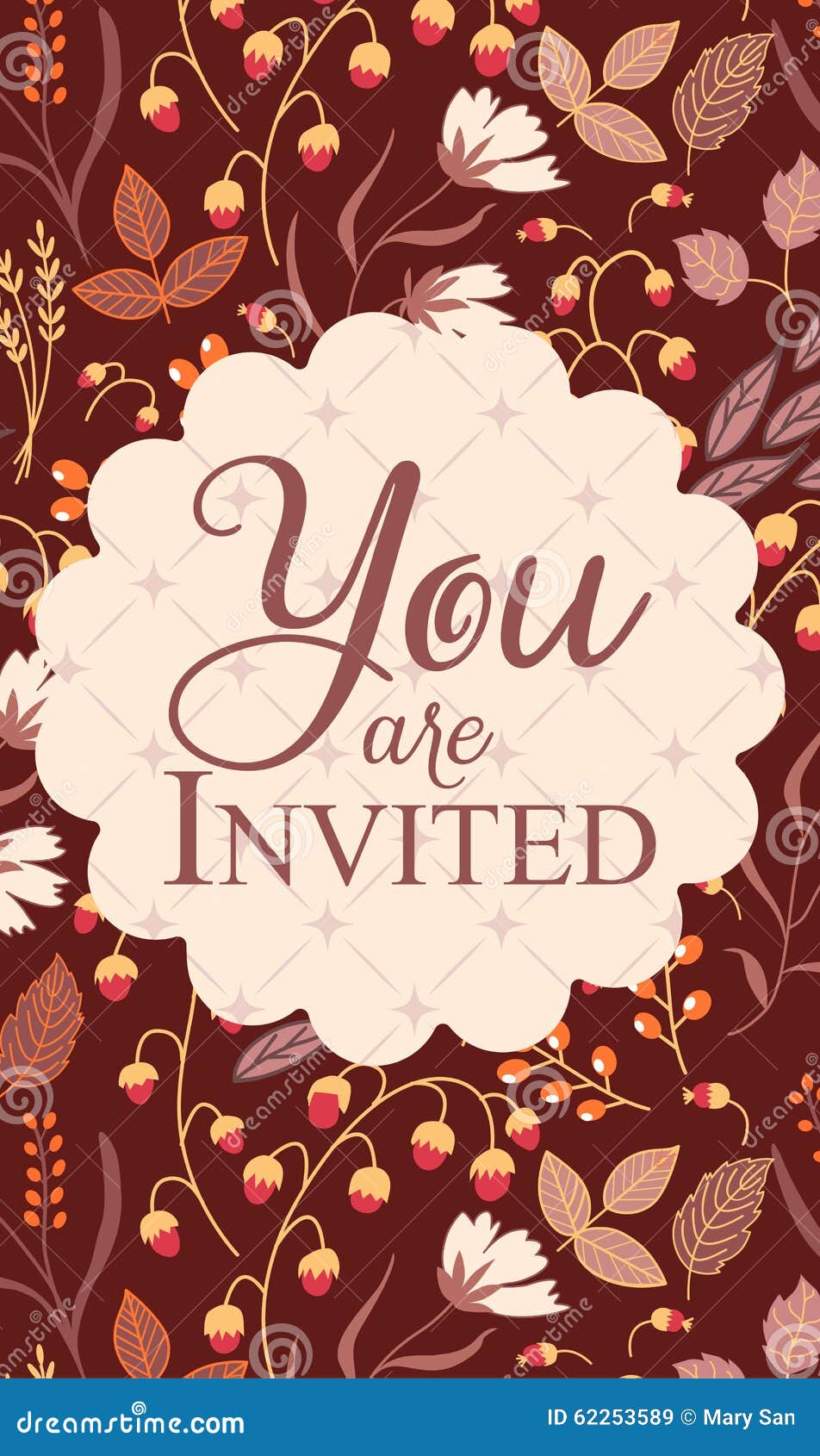 Invitation Card, with Sign You are Invited Stock Vector - Illustration ...