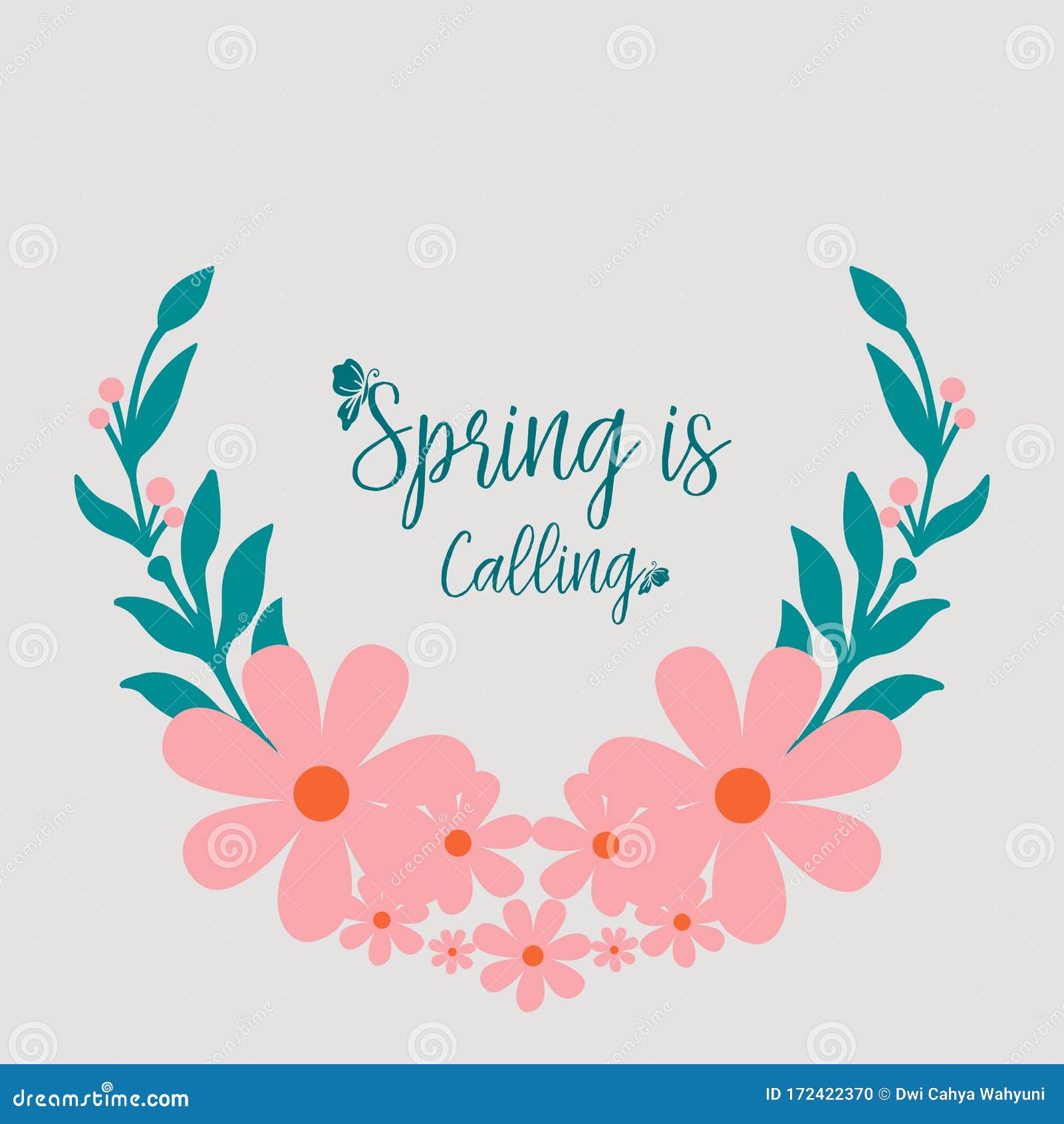 Invitation Card for Spring, with Elegant Leaf and Floral Frame Design ...