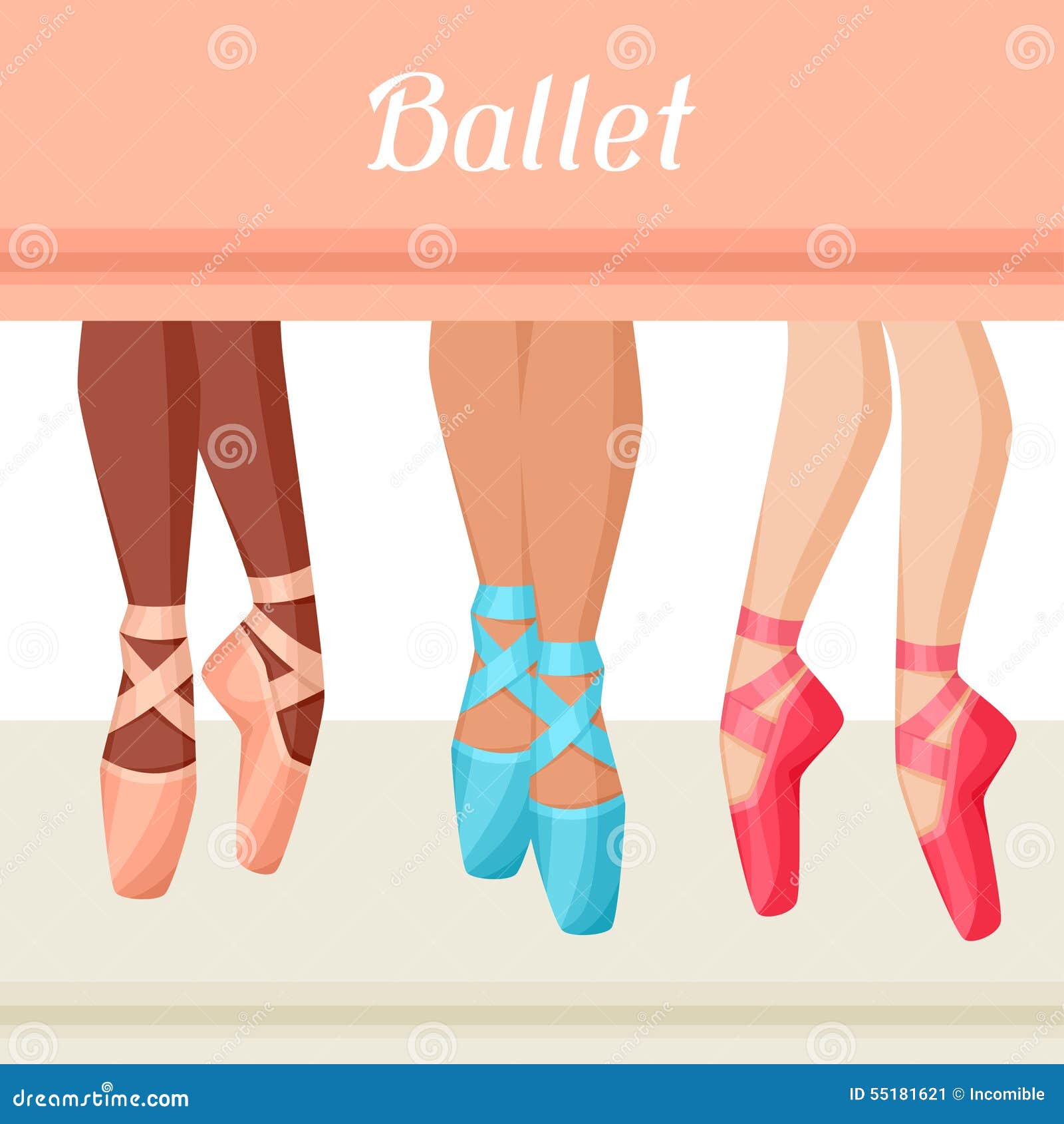 Invitation Card To Ballet Dance Show with Pointe Stock Vector ...