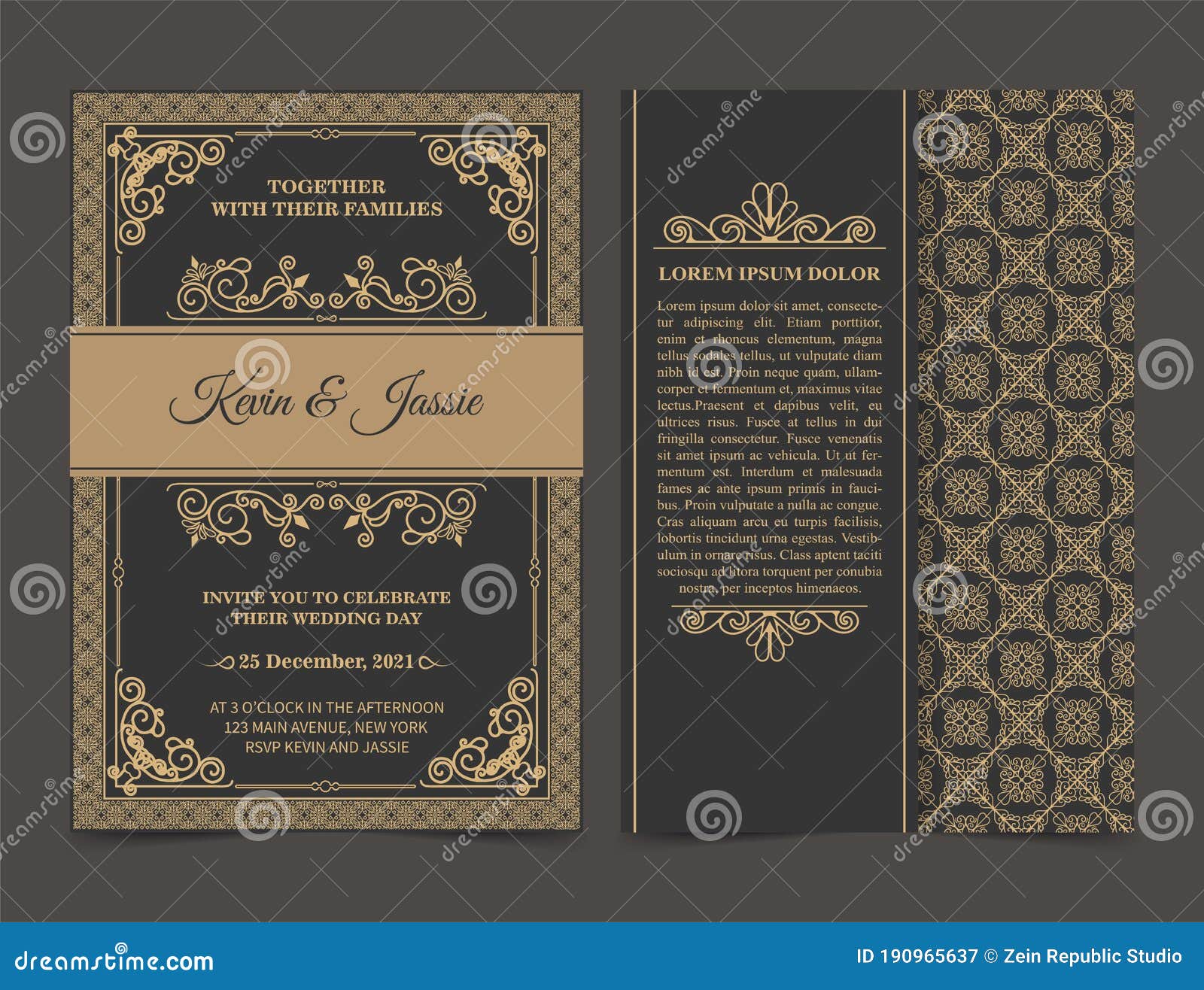 Invitation Card Vector Design Vintage Style Stock Image - Image of ...
