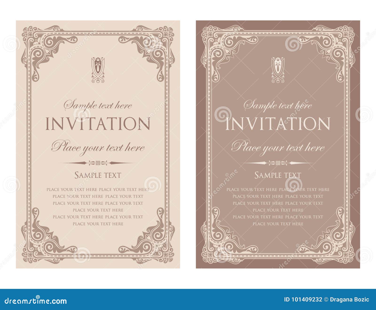 Invitation Card Vector Design - Vintage Style Stock Vector ...