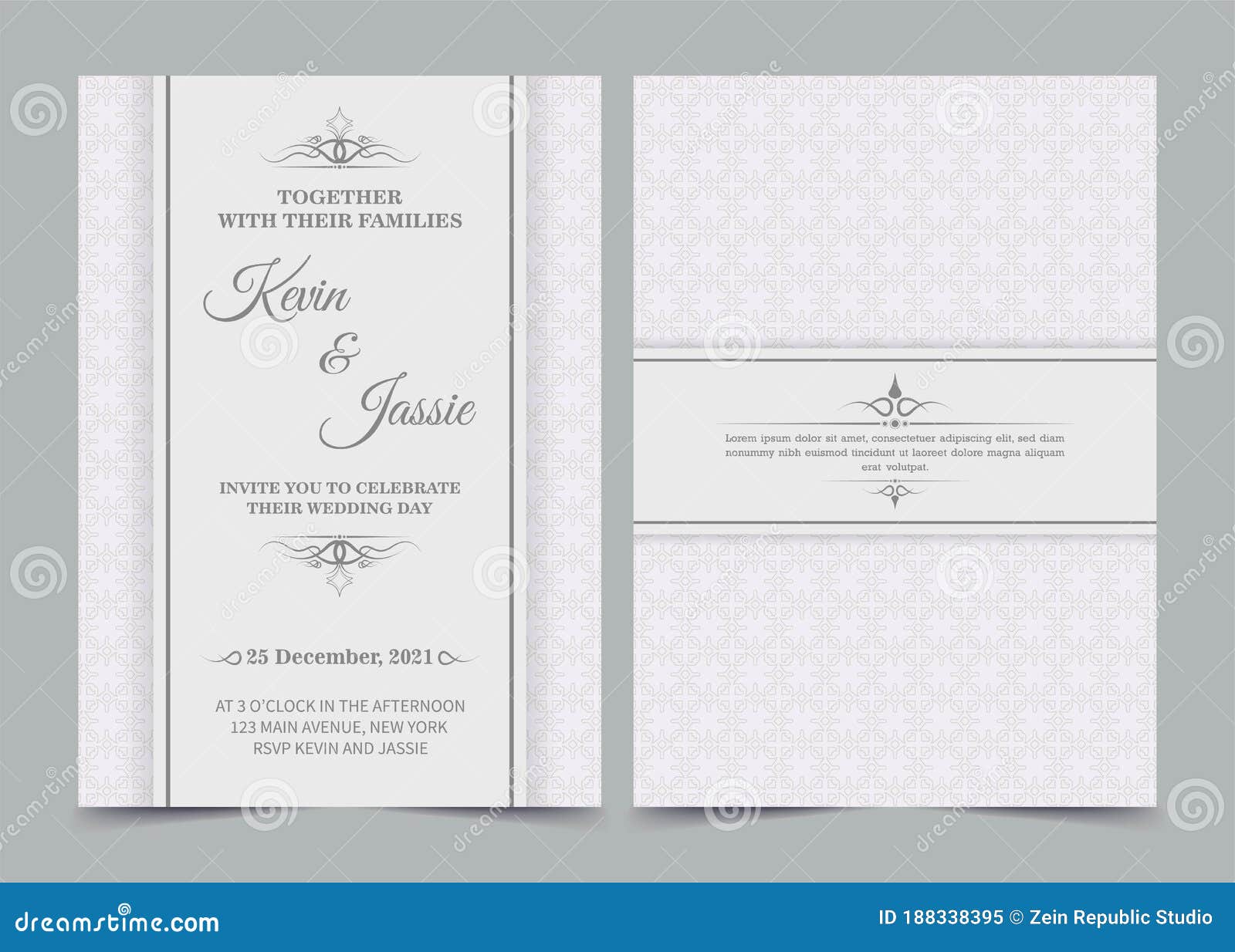 Invitation Card Vector Design Vintage Style with White Color Stock ...