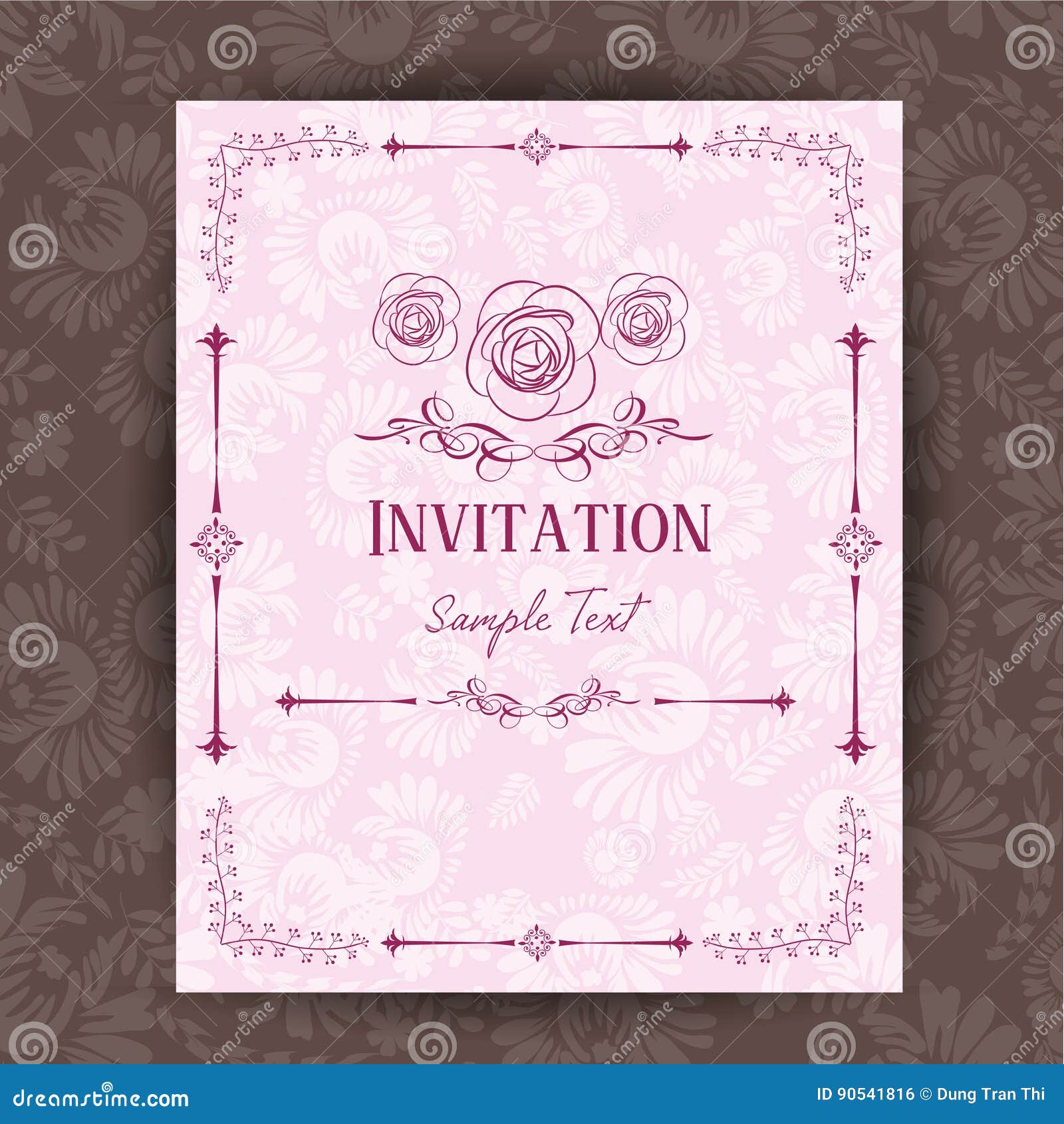 Invitation Card Vector Illustration Stock Vector - Illustration of ...