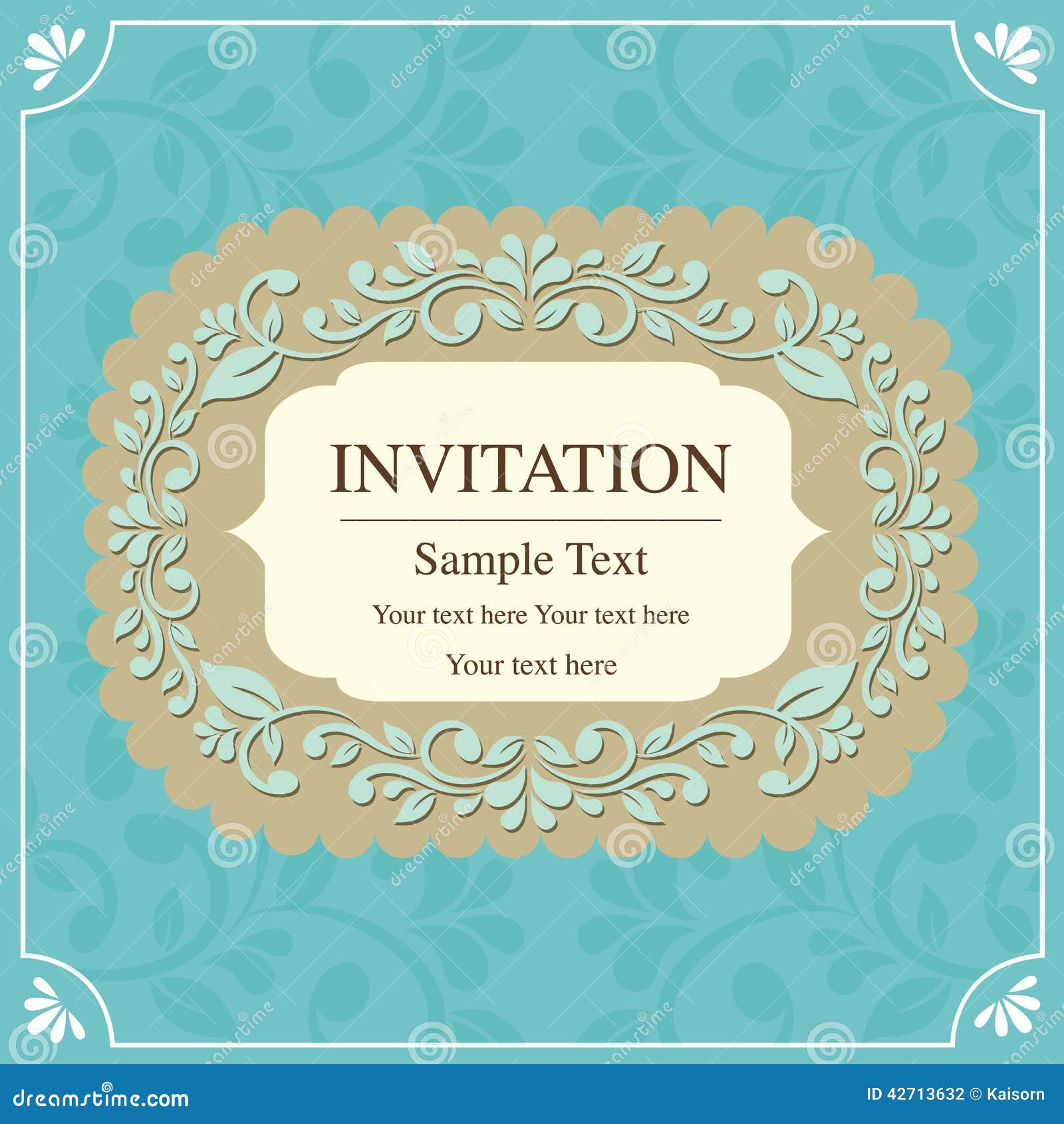 Invitation Card Vintage Style Stock Vector - Illustration of flower ...