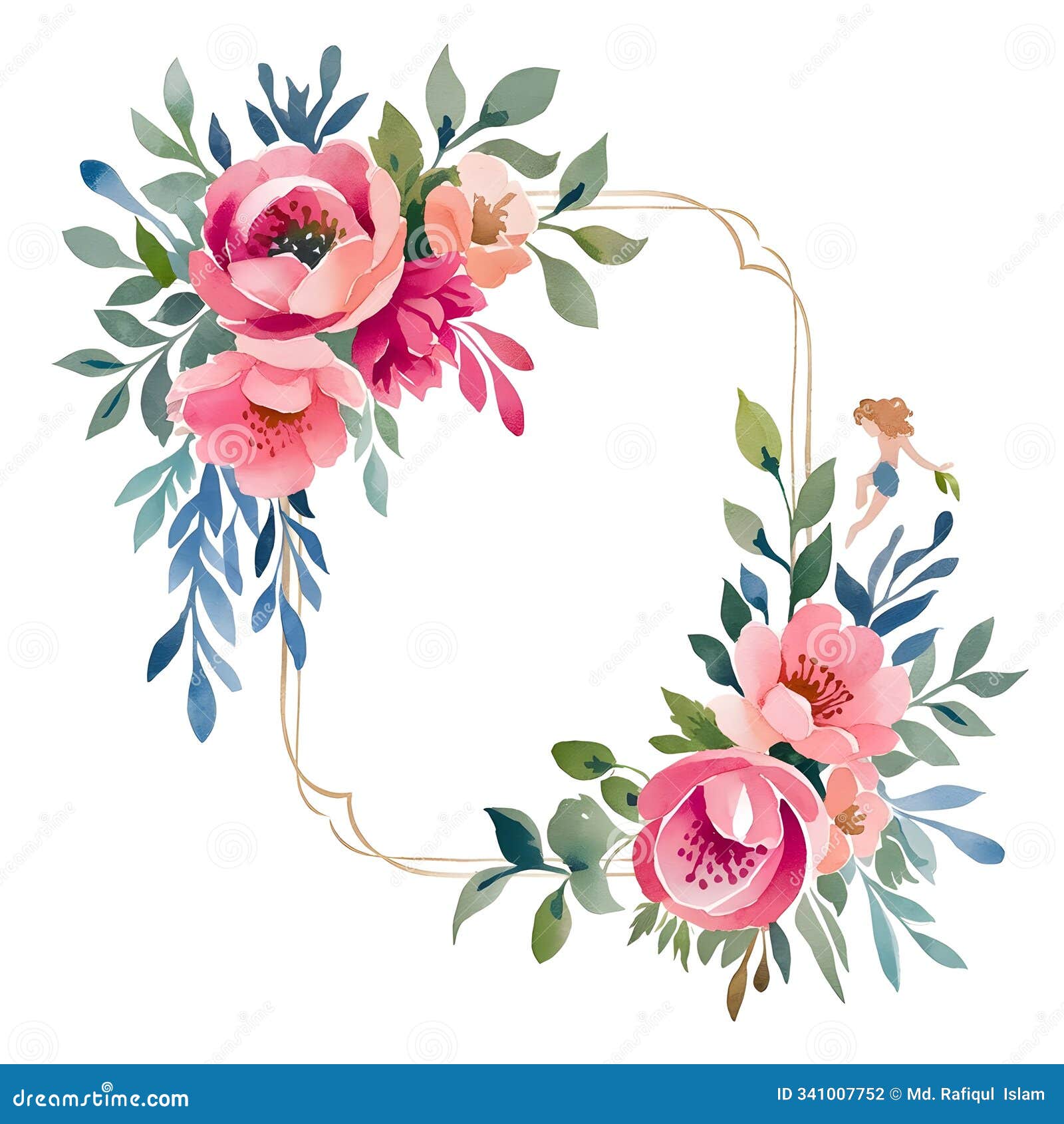 Invitation Card with Flowers Design Floral Background Frame Stock ...