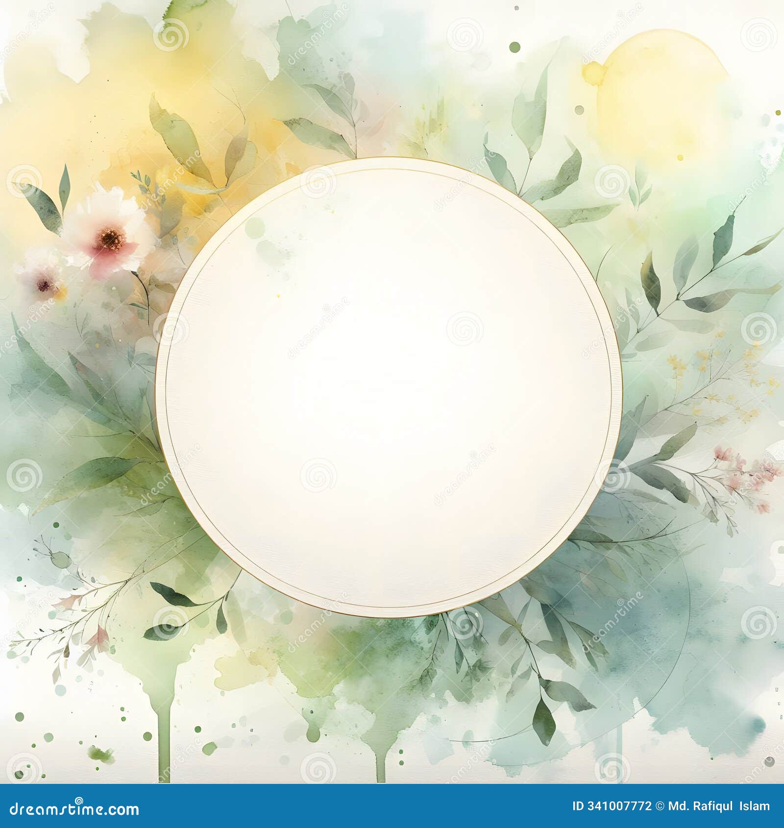 Invitation Card with Flowers Design Floral Background Frame Stock Photo ...