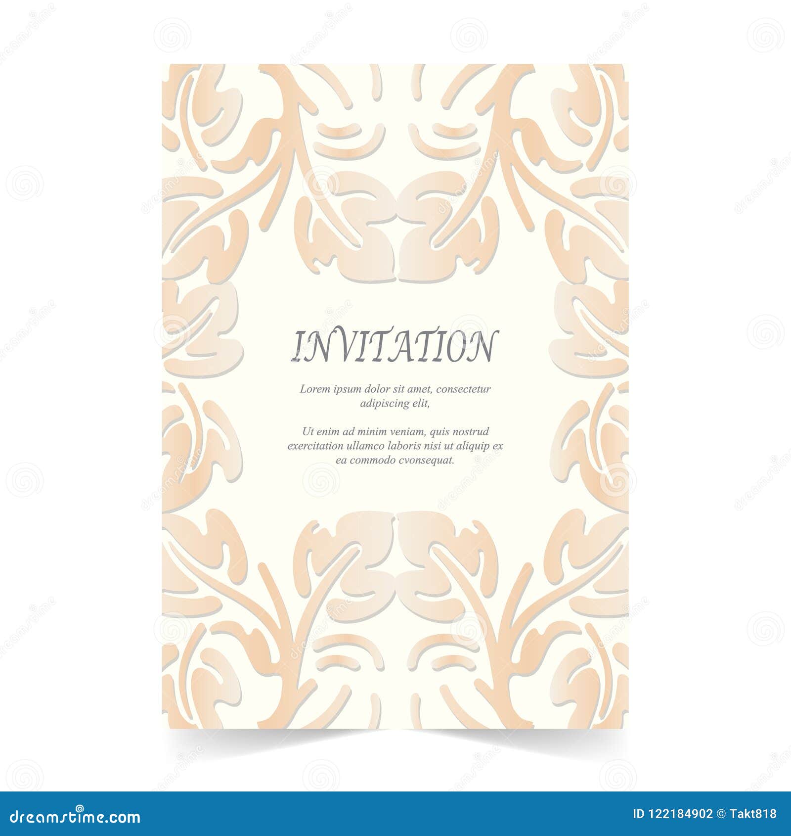 Invitation Card, Wedding Card Ornament on Ivory Background Stock Vector ...
