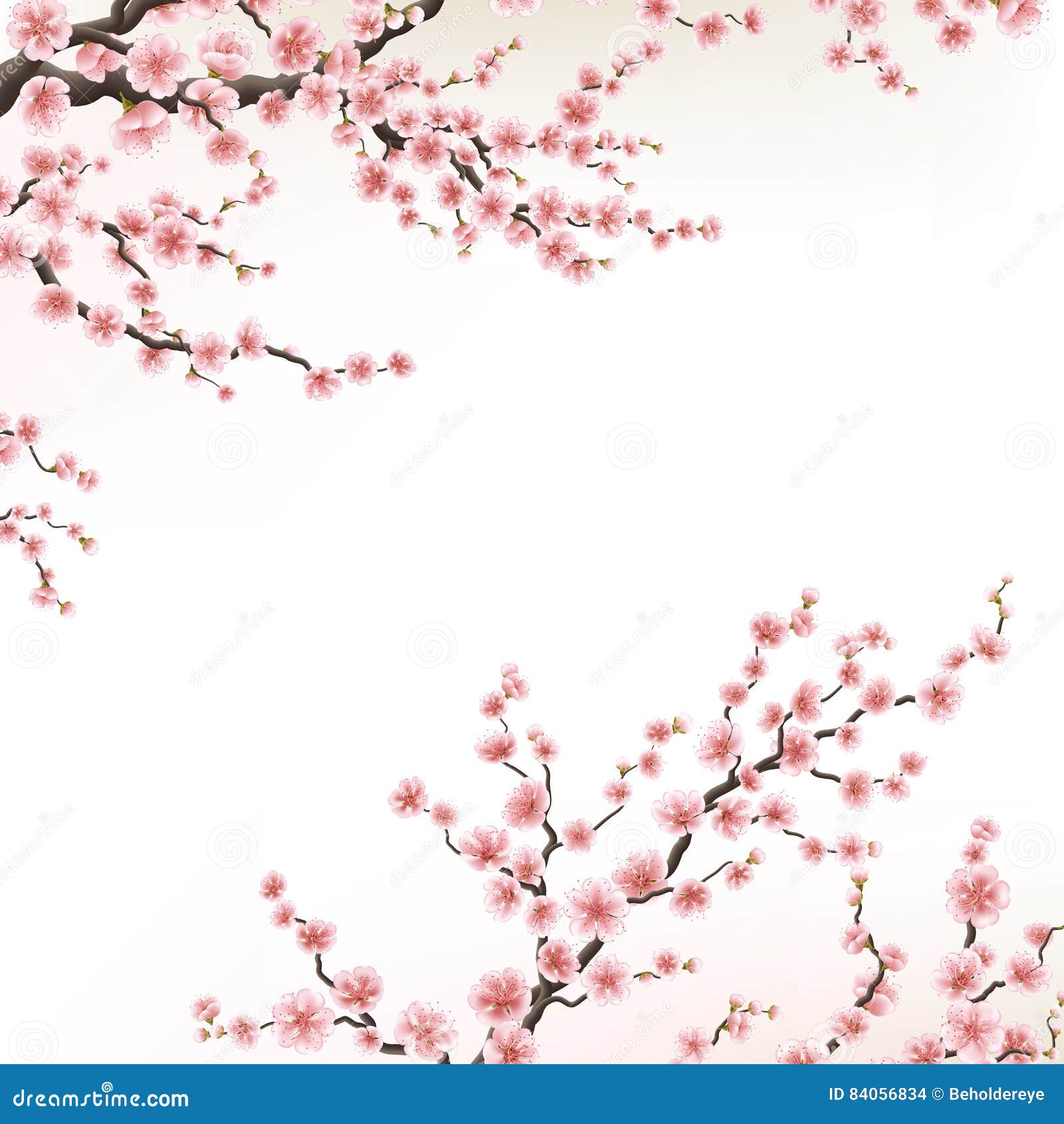 Invitation Cards with a Blossom Sakura. EPS 10 Stock Vector ...