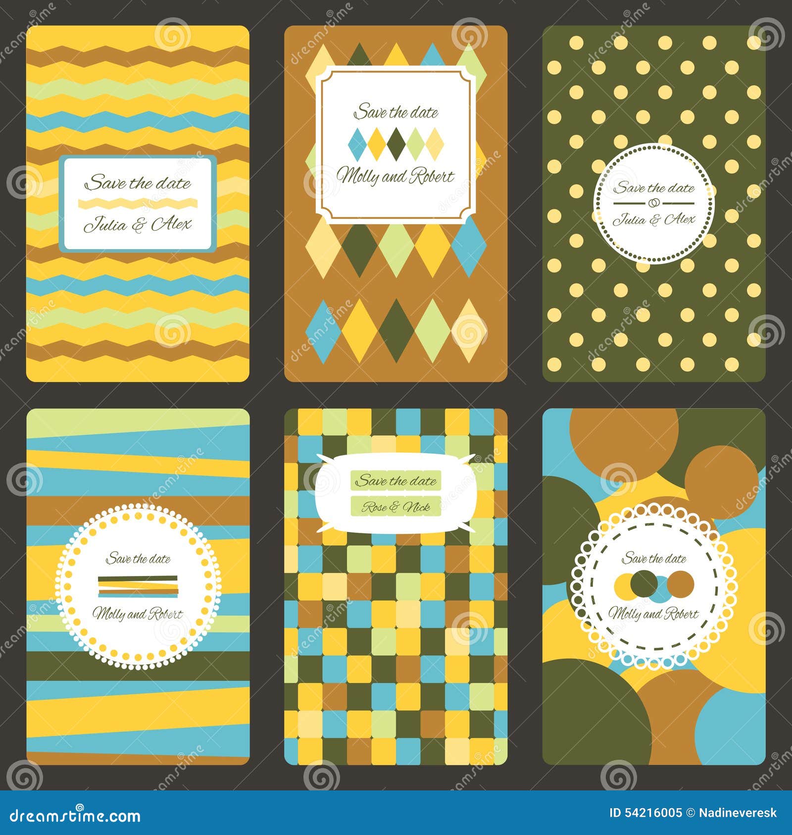 Invitation cards set stock vector. Illustration of backdrop - 54216005