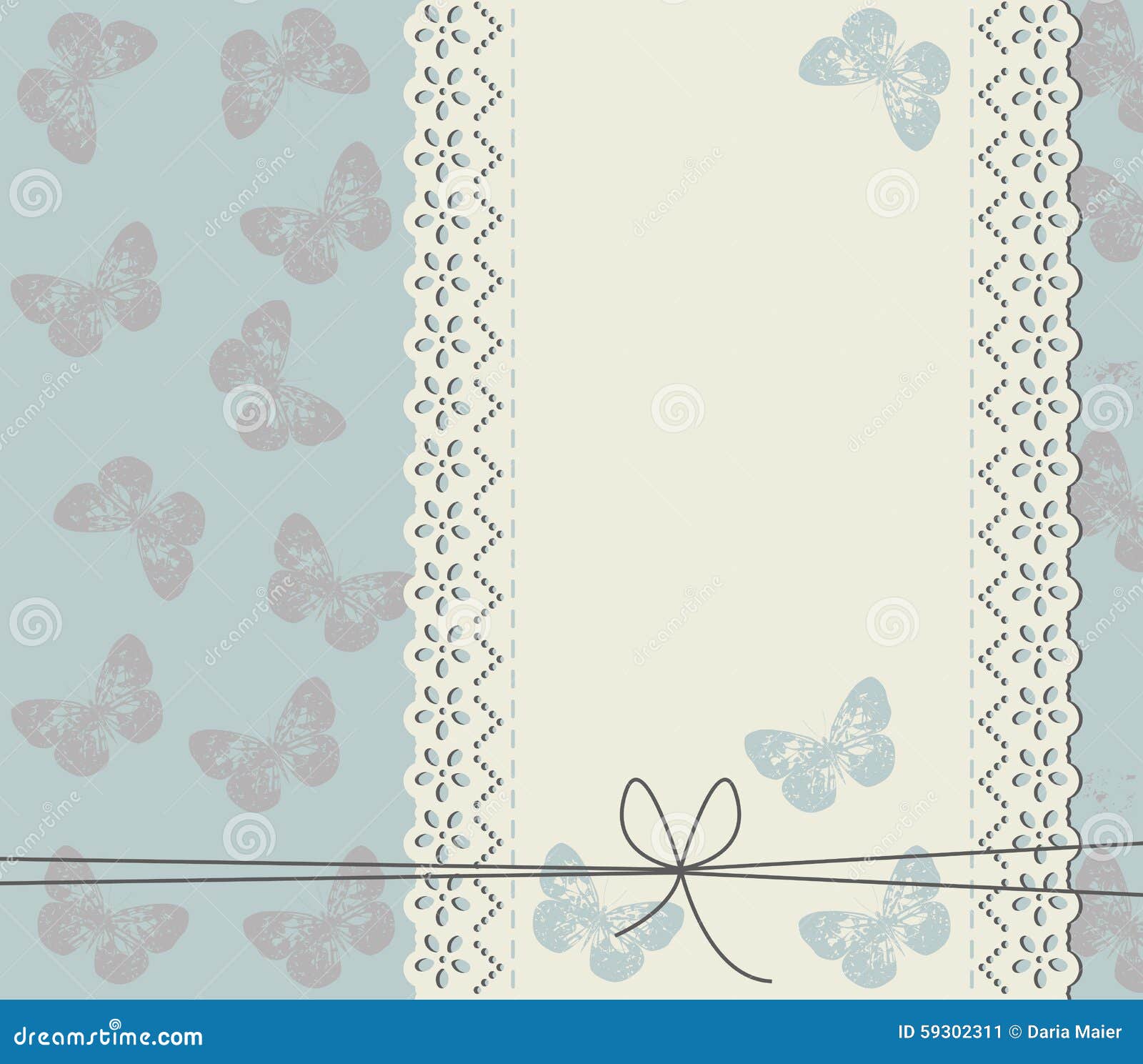 Invitation De Mariage Avec Les Papillons Mignons Illustration de ...