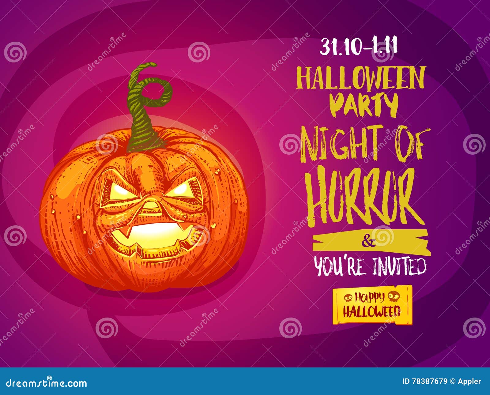 Invitation De Partie De Potiron De Jack Illustration de Vecteur ...