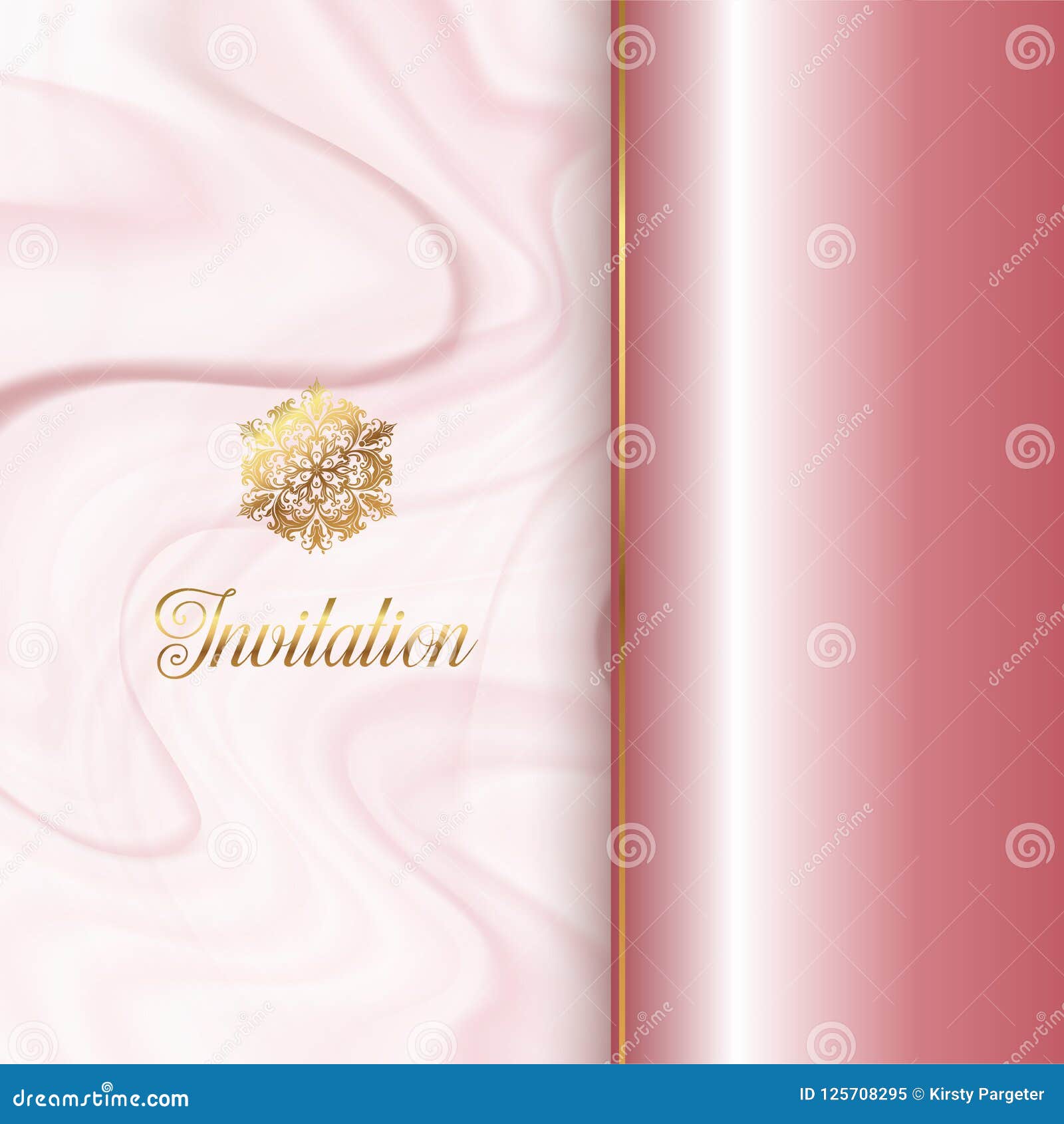Invitation Design with a Pink Marble Texture Stock Vector ...