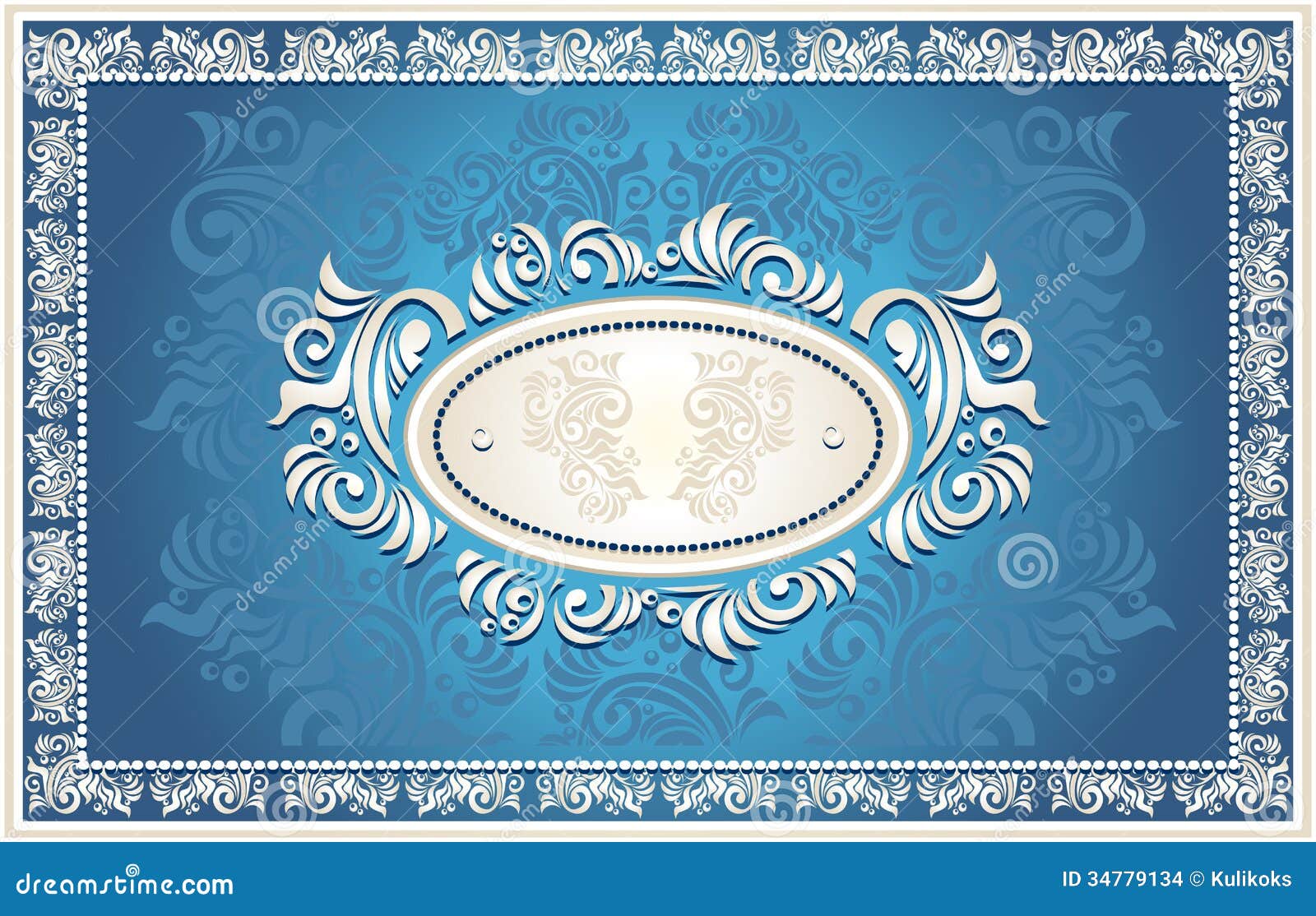 Invitation or Frame with Floral Background Stock Vector - Illustration ...