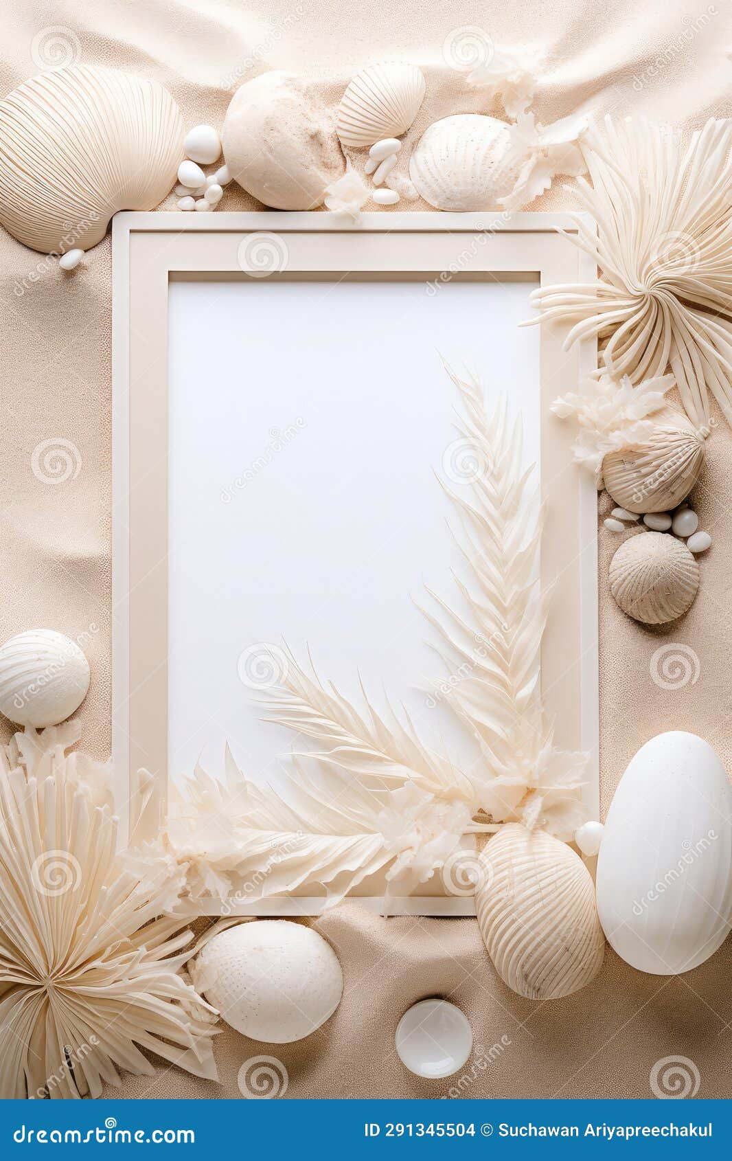 Invitation Frame. Sea Beach Theme. Generative AI Stock Photo - Image of ...