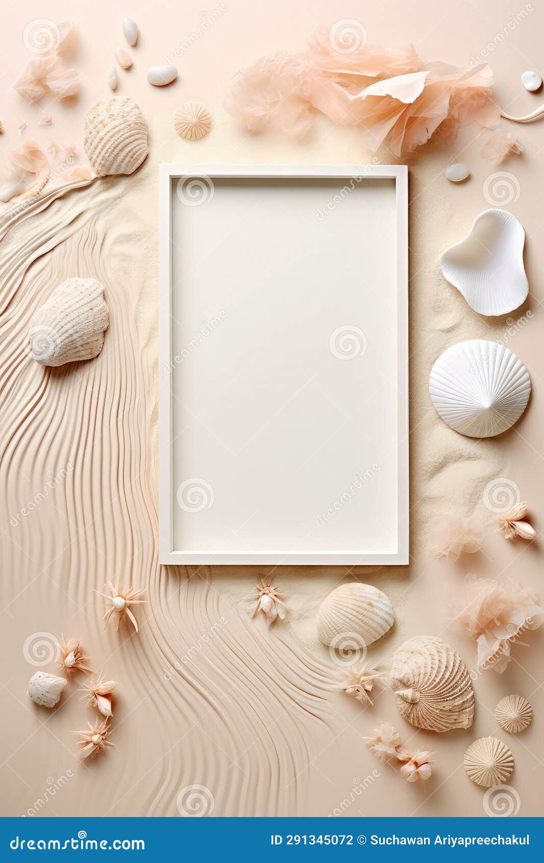 Invitation Frame. Sea Beach Theme. Generative AI Stock Photo - Image of ...