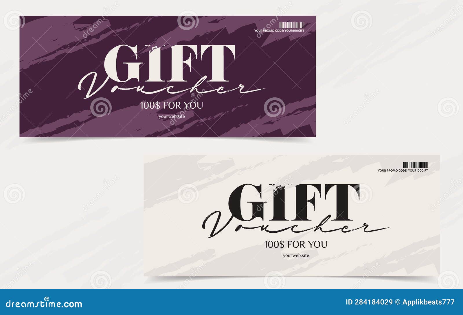 Invitation Gift Card Voucher Template Vector Set Stock Vector ...