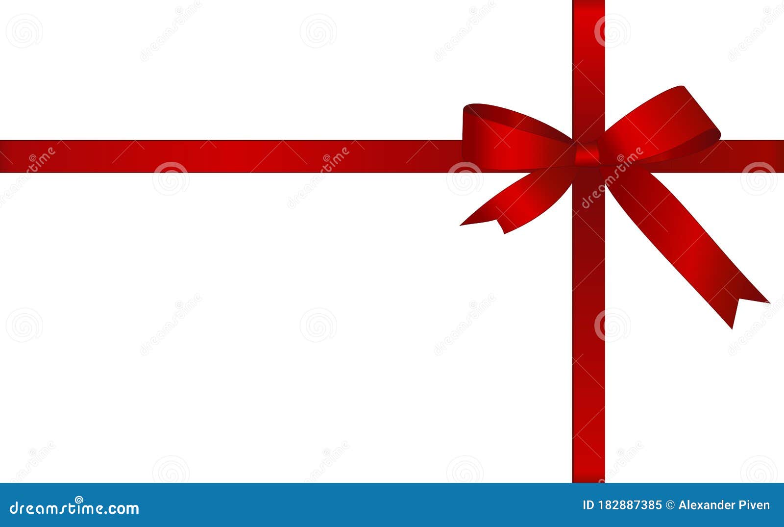 Invitation, Greeting or Gift Card with Red Ribbon and a Bow. Gift ...