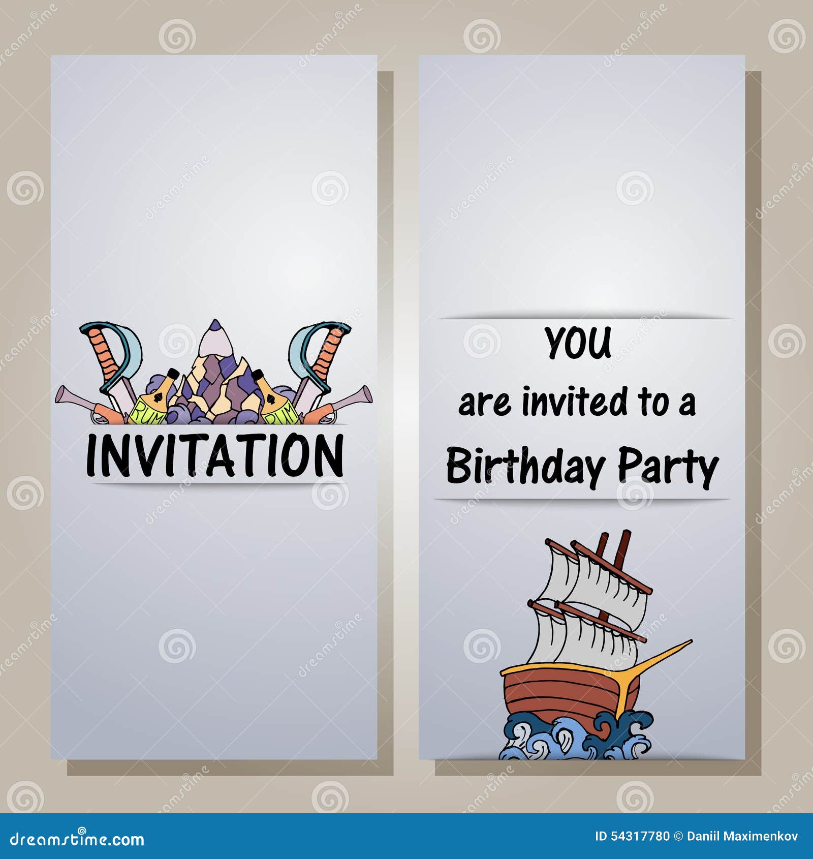 Invitation stock vector. Illustration of cartoon, design - 54317780
