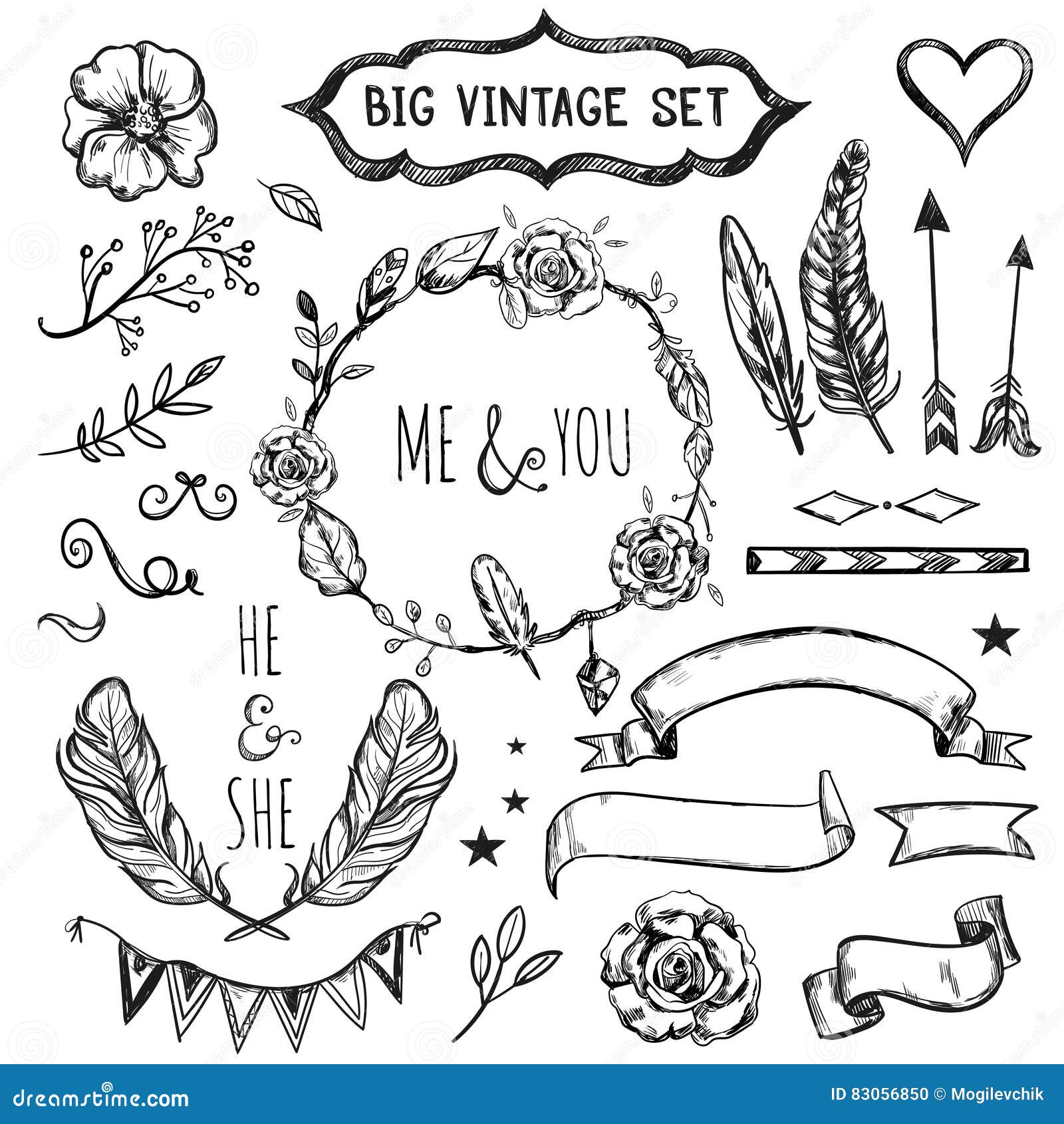 Invitation Hand Drawn Frame Element Stock Vector - Illustration of ...