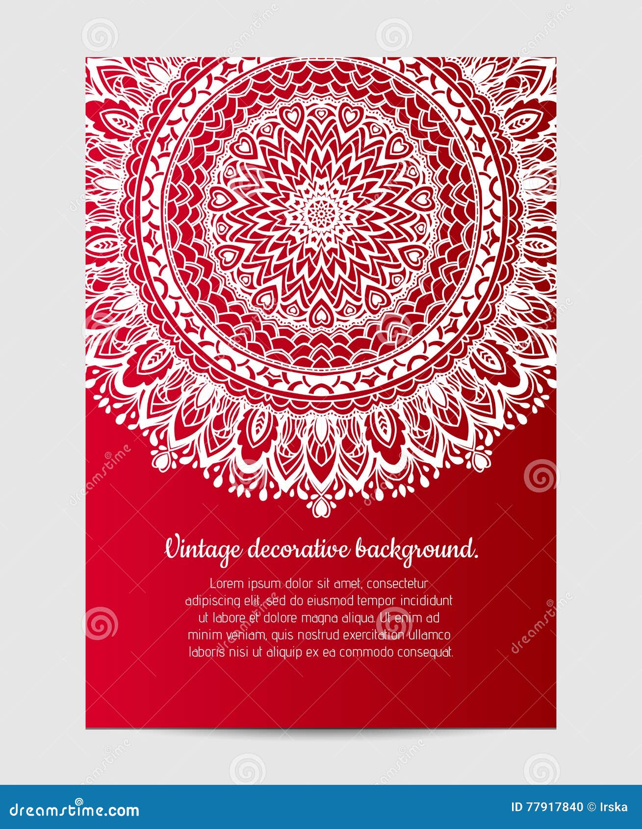 Invitation with Hand Drawn Mandala Pattern. Stock Illustration ...