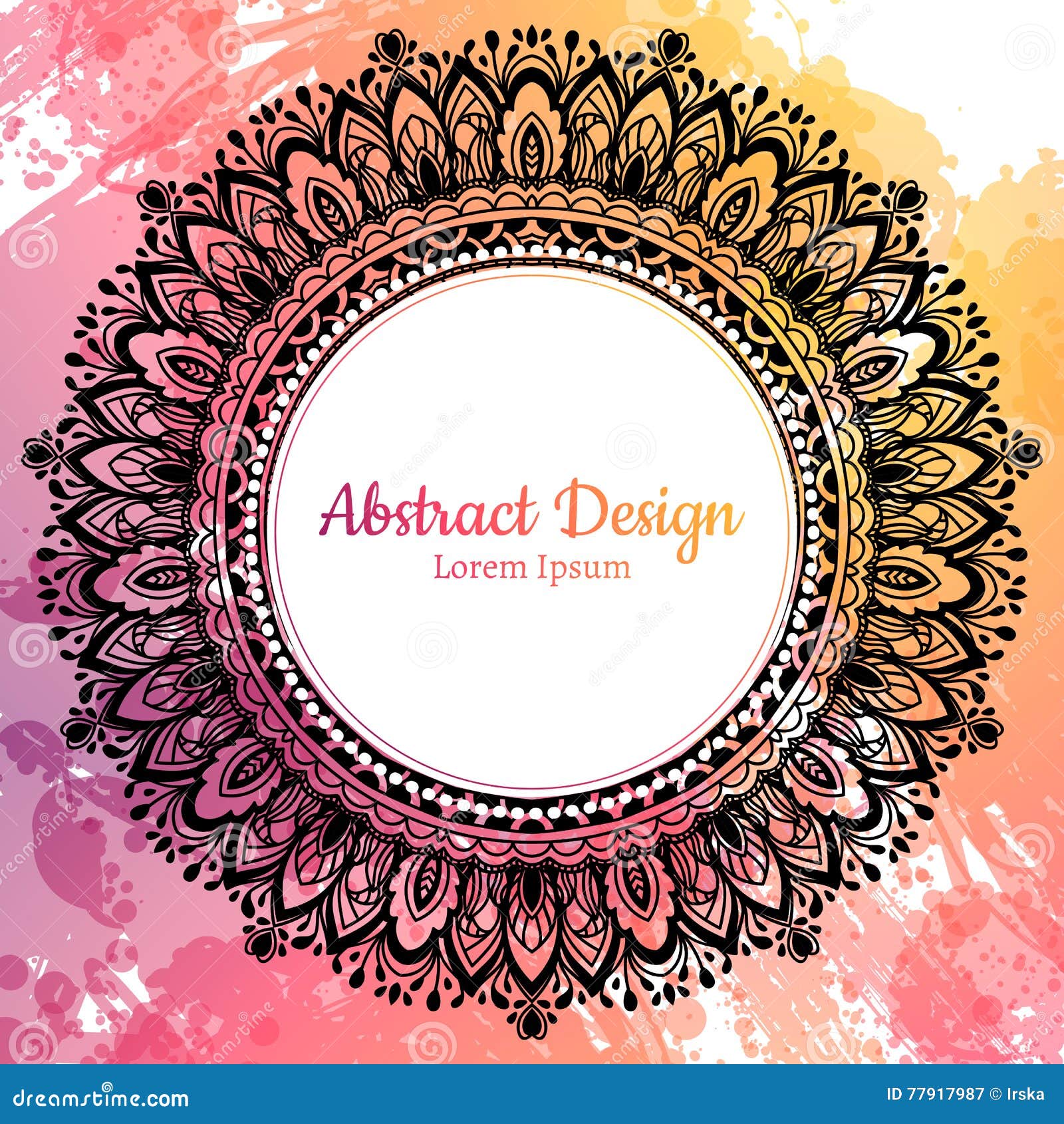 Invitation with Hand Drawn Mandala Pattern. Stock Illustration ...