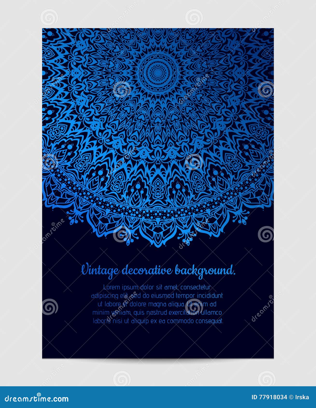 Invitation with Hand Drawn Mandala Pattern. Stock Illustration ...