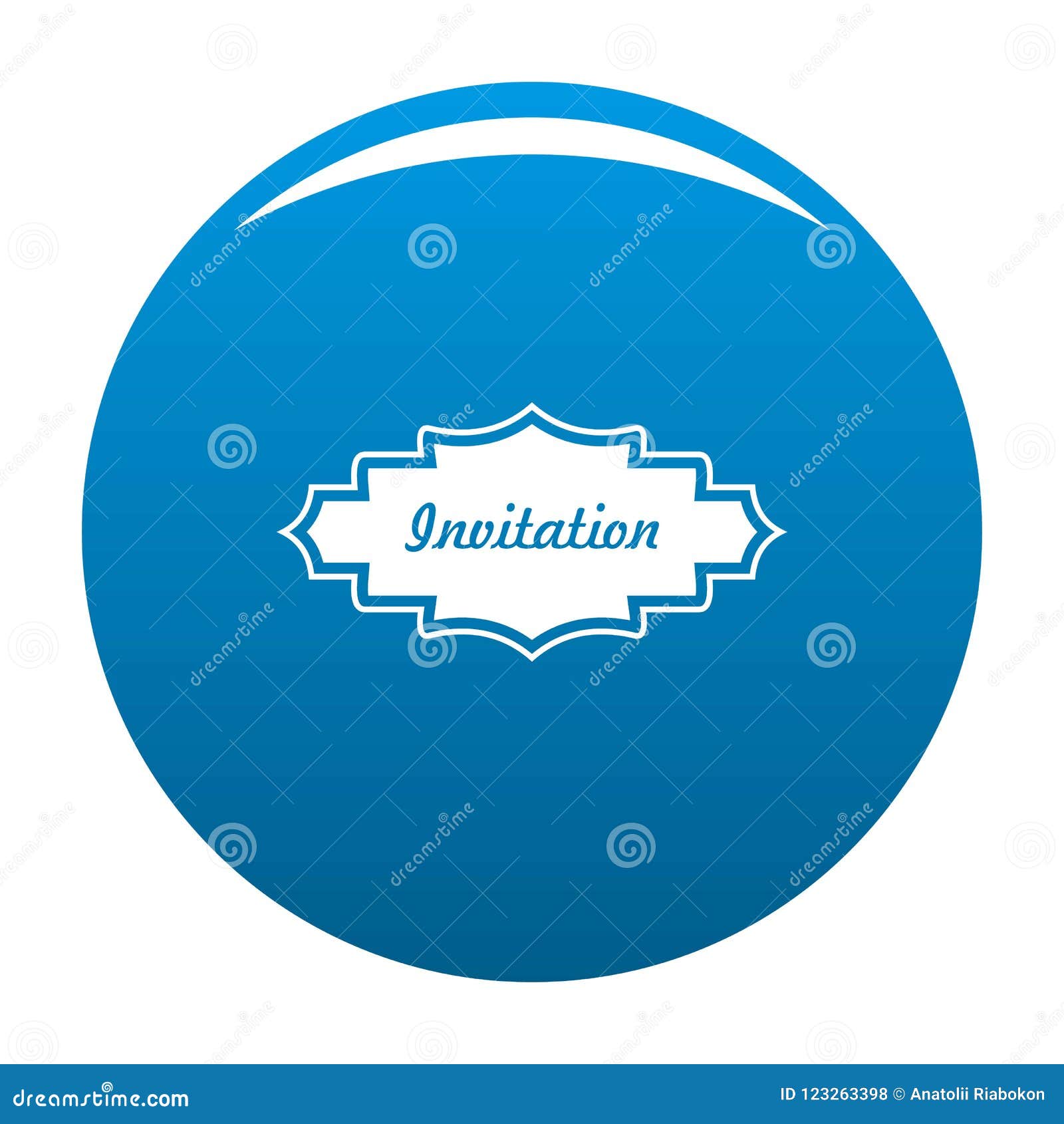Invitation label icon blue stock illustration. Illustration of design ...