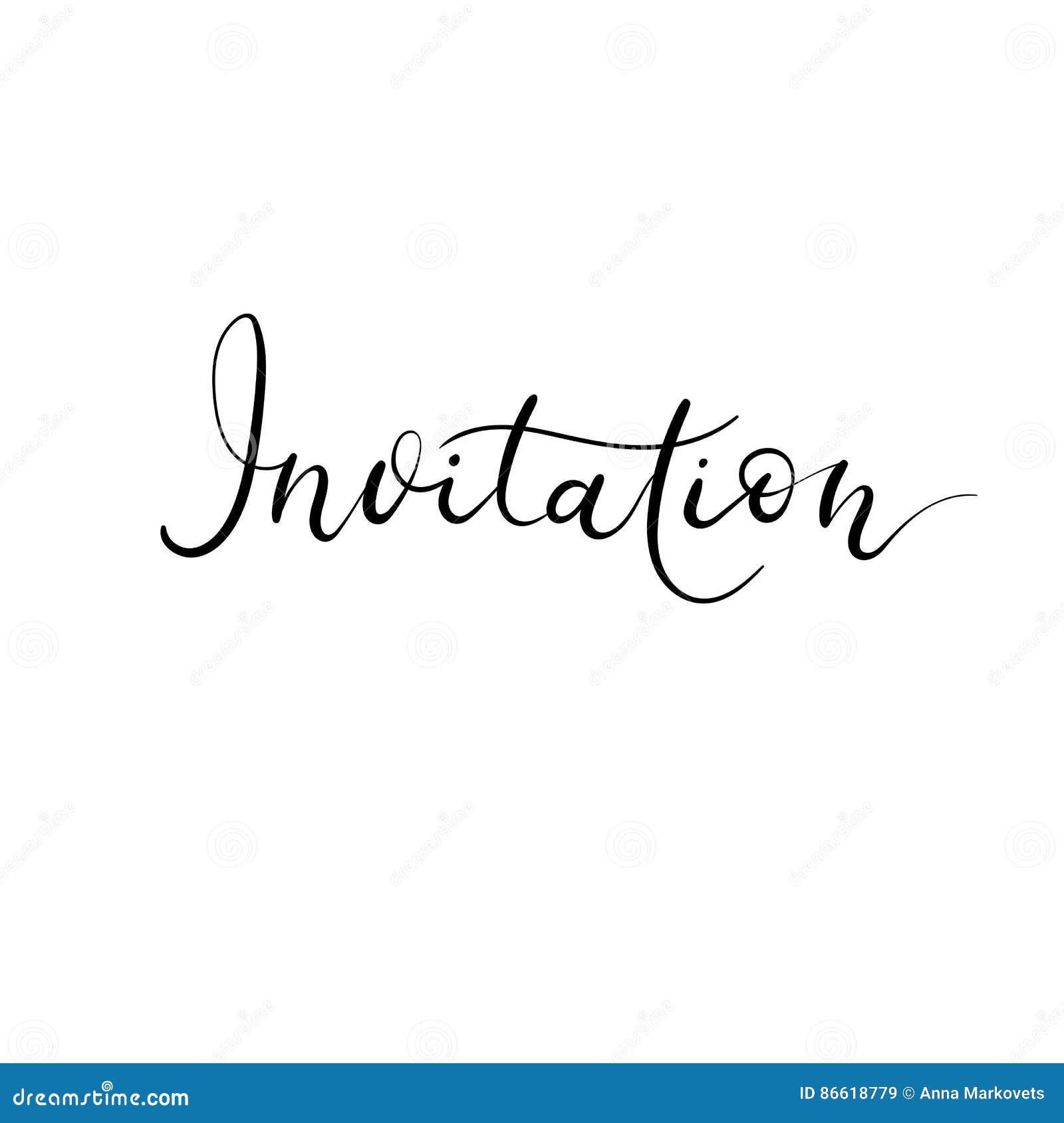 Invitation Modern Calligraphy Card. Vector Hand Lettering Text. Stock ...