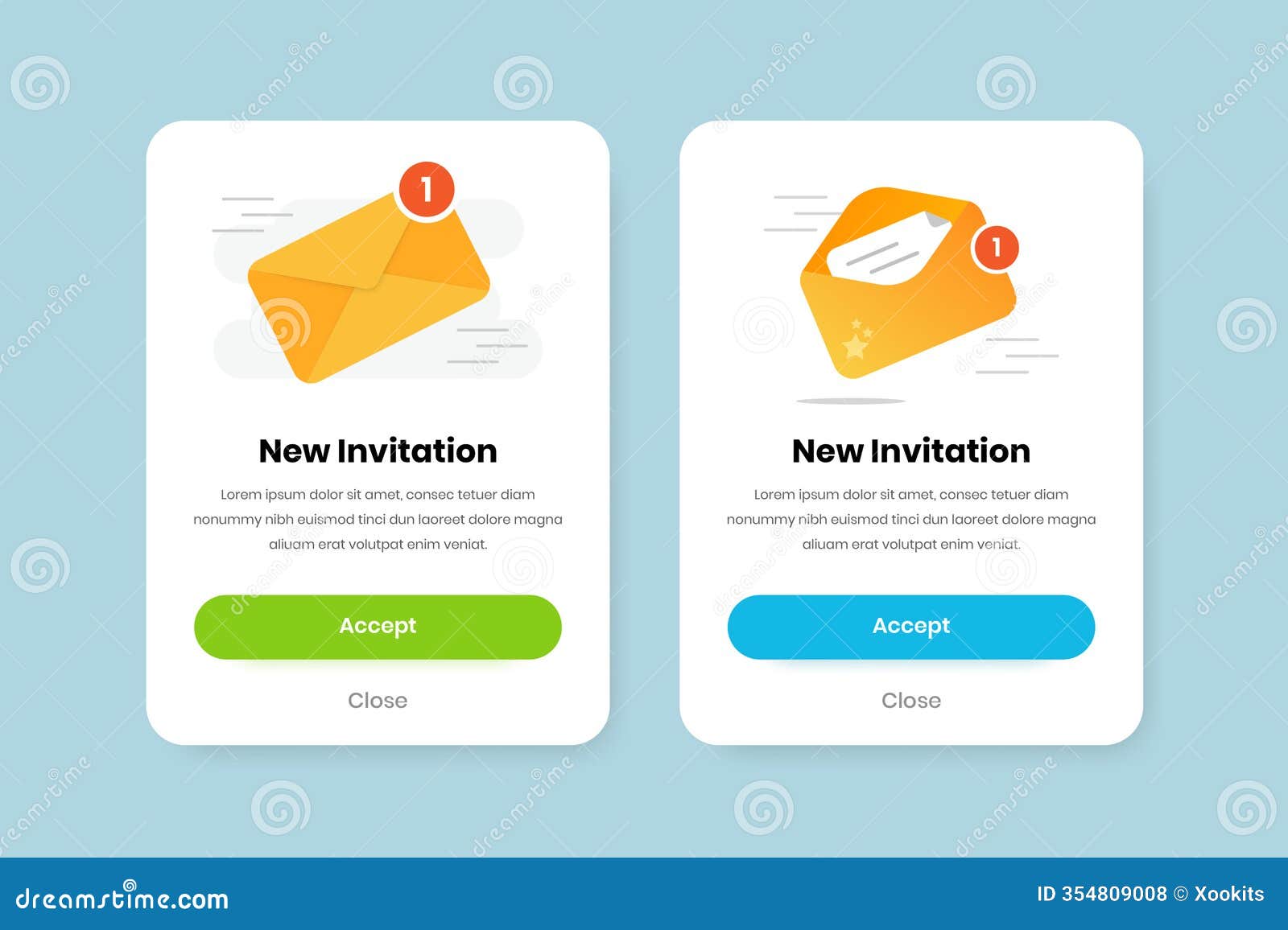 Invitation Popup Ui Design for App and Website with Simple Envelope ...