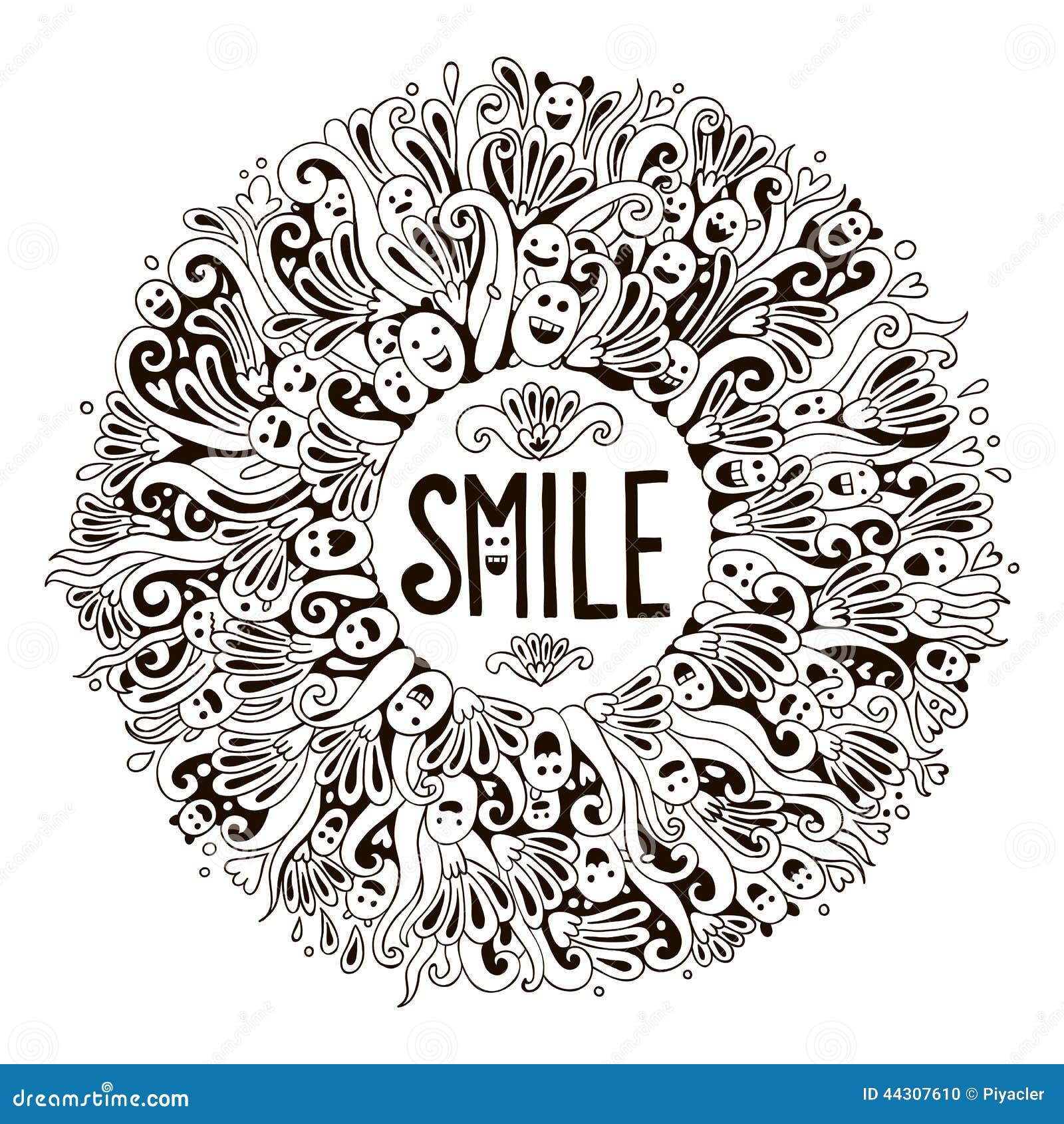 Invitation or Postcard Template with Word SMILE Stock Vector ...
