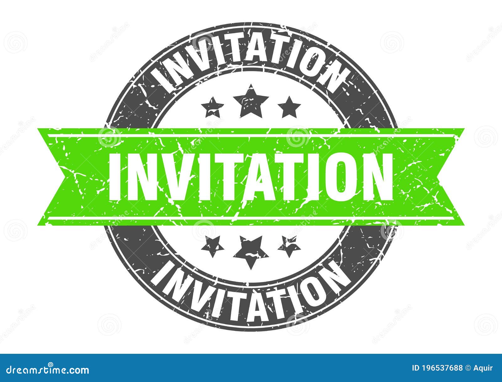 Invitation Round Stamp with Ribbon. Label Sign Stock Vector ...