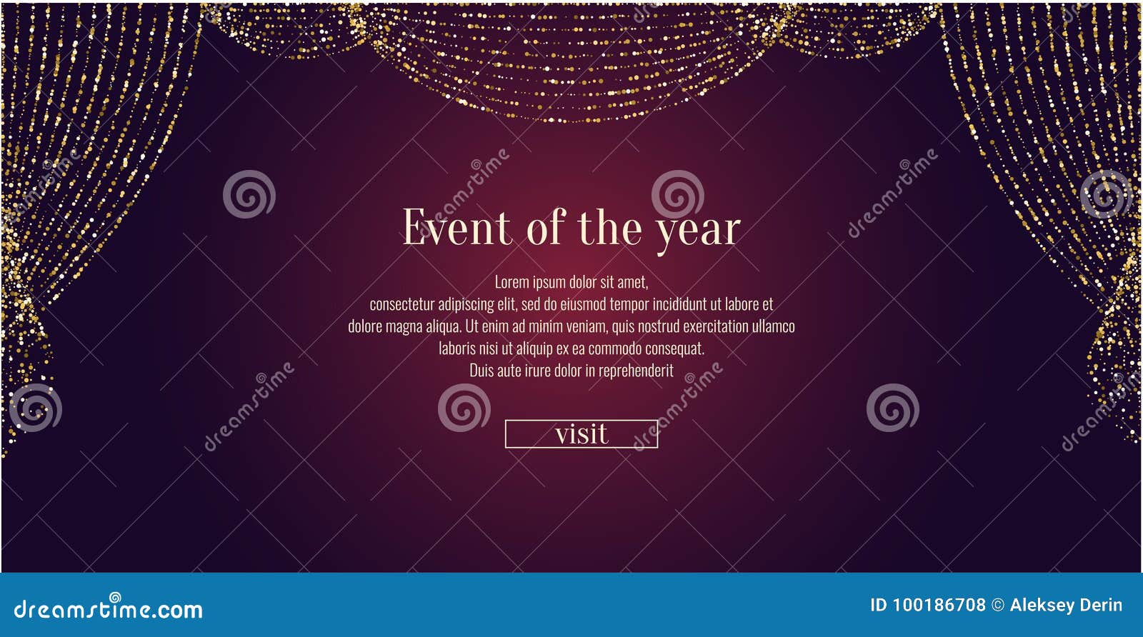 Invitation Template for the Event. Background Open Curtain. Stock ...