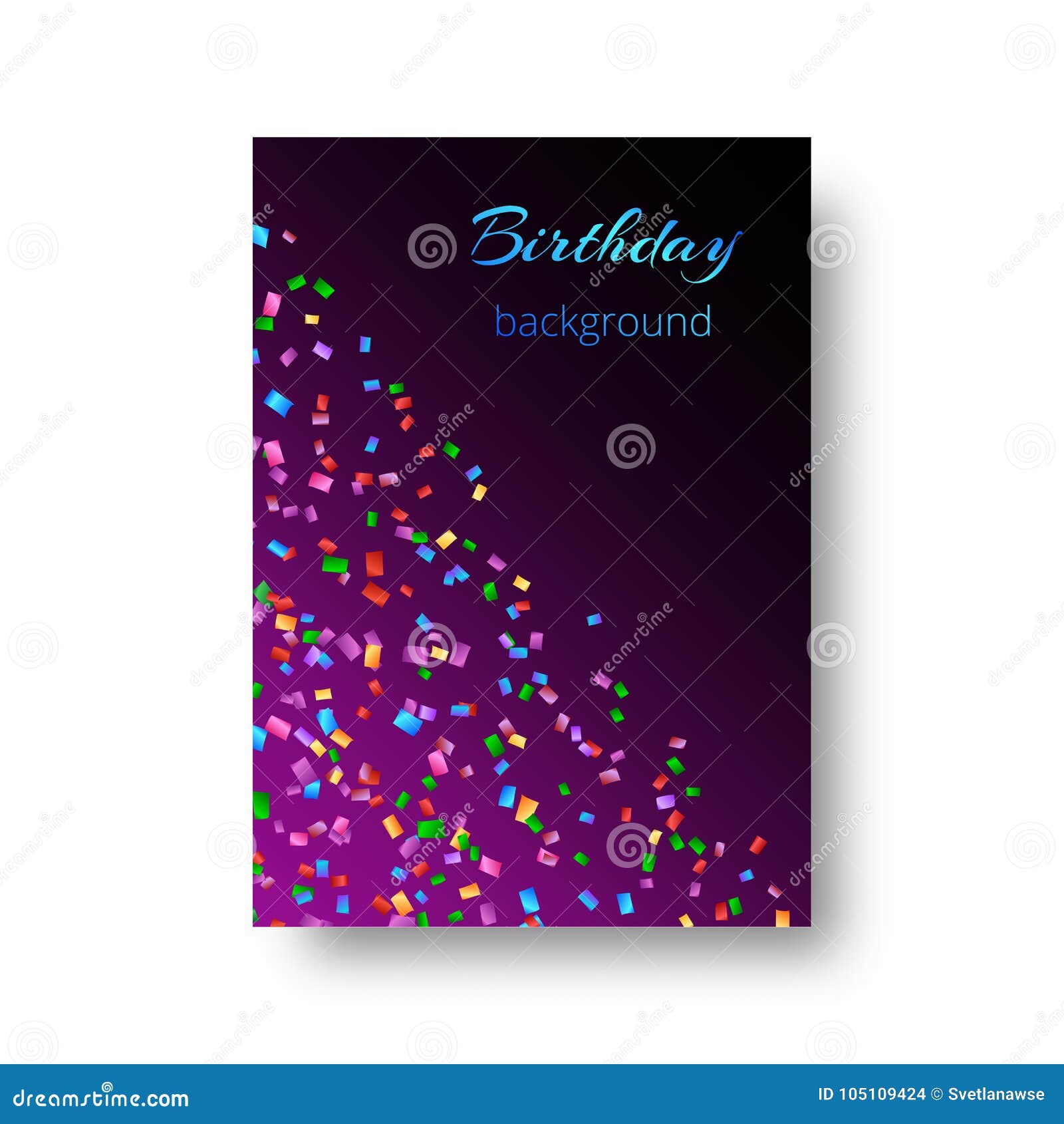 Invitation Template with Falling Confetti Stock Vector - Illustration ...